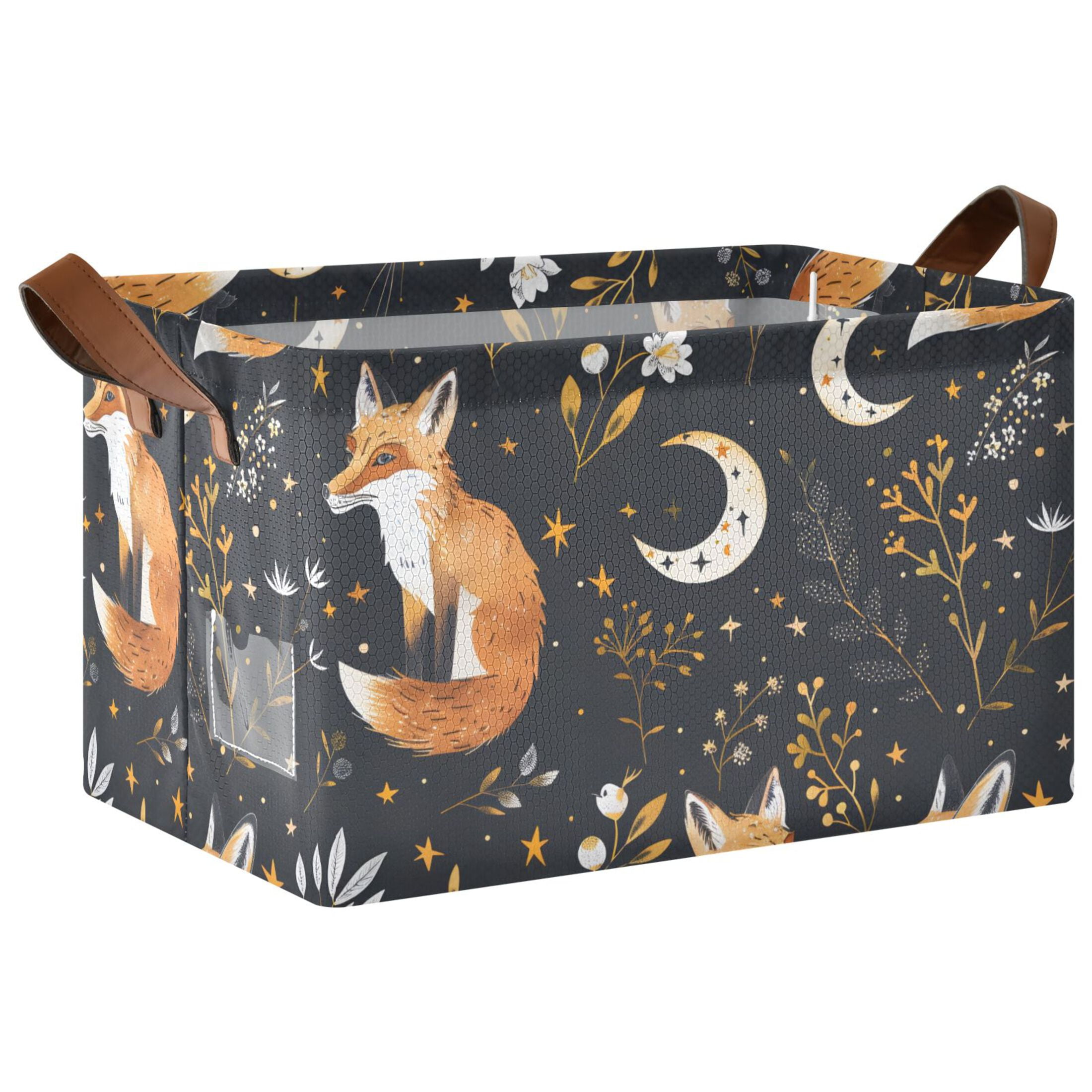 Fox Plants Stars Moons Collapsible Storage Bins Fabric Shelf Baskets ...