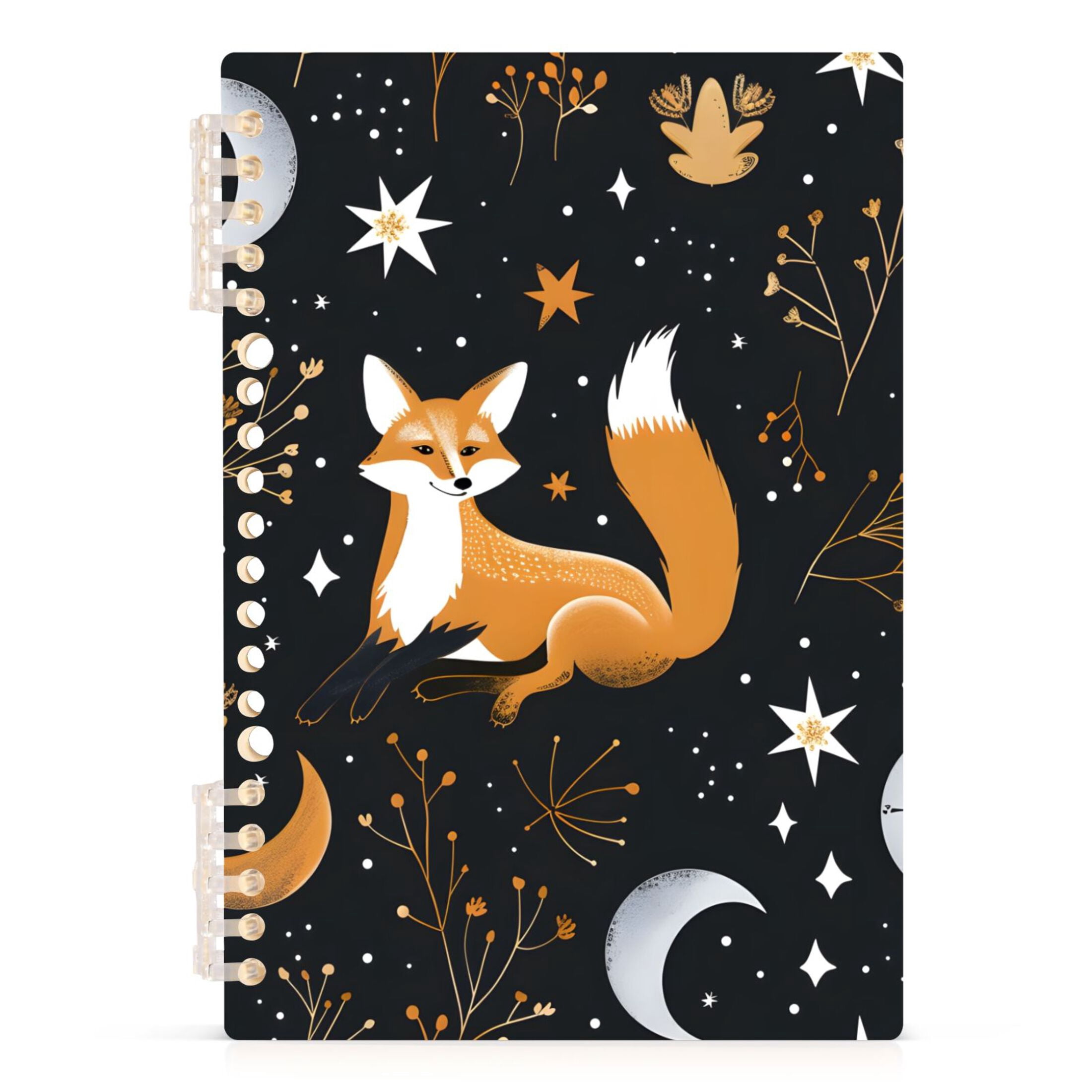 Fox Plants Stars Moons Notebooks 1-subject Journal 60 Sheets A5 College Ruled Paper Detachable ...