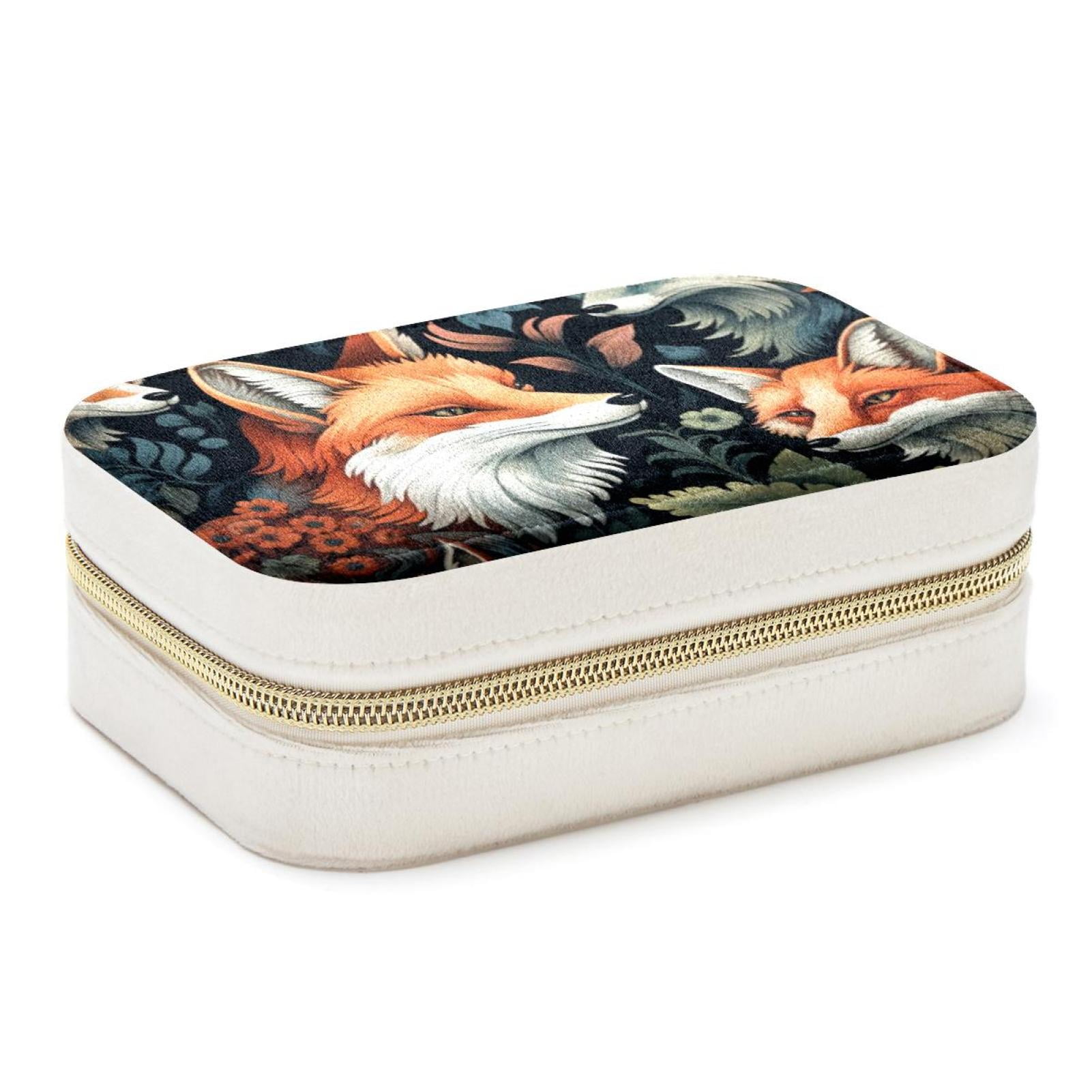 Fox Portable Velvet Organizer Box with Removable Compartment - Earring ...