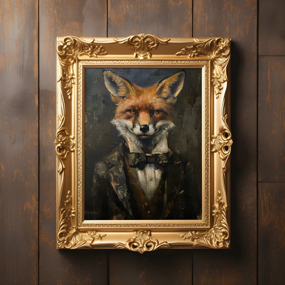 Fox Portrait Dark Academia Vintage Gothic Victorian Version Three ...