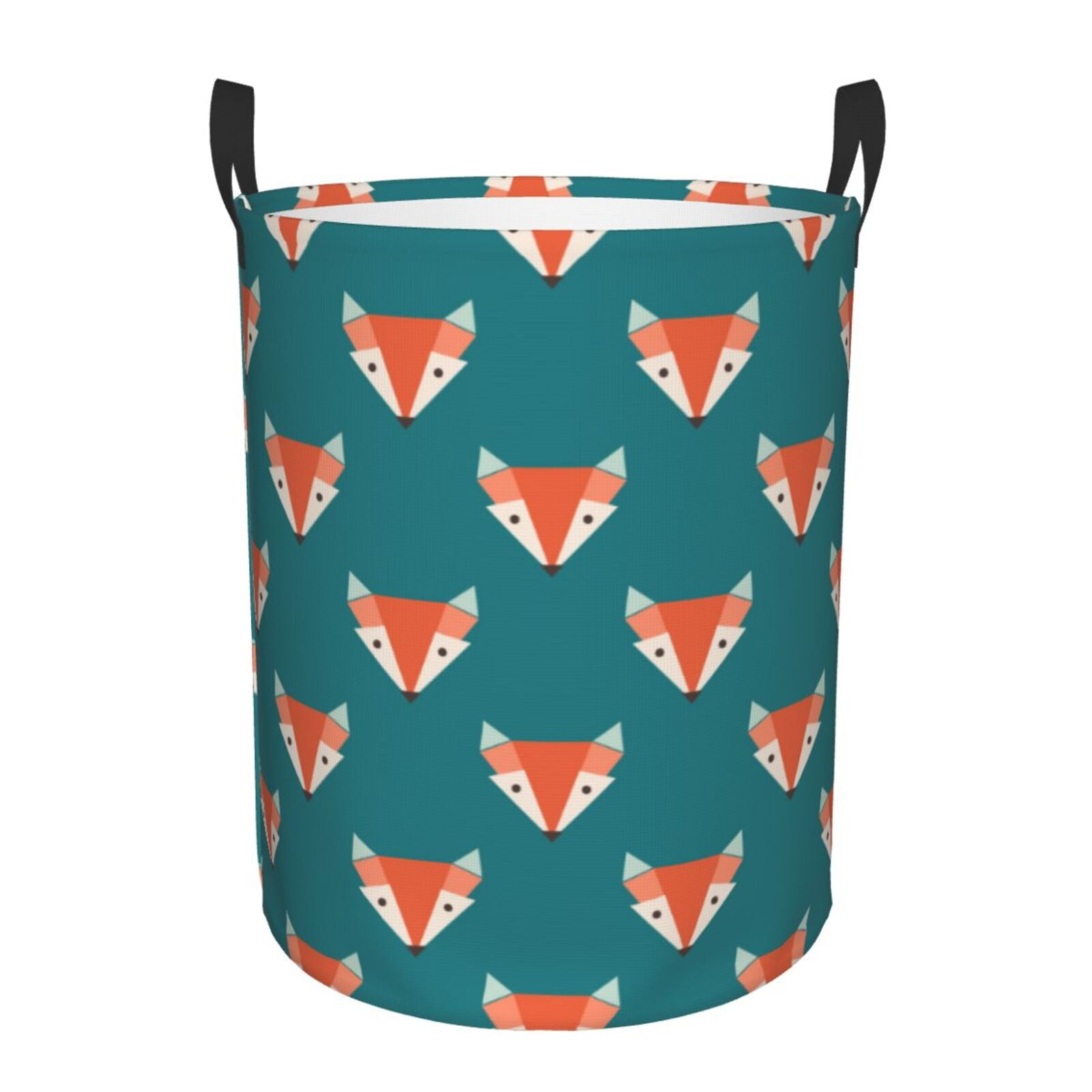 Fox Print Dark Green Laundry Basket, Laundry Hamper Waterproof Laundry ...