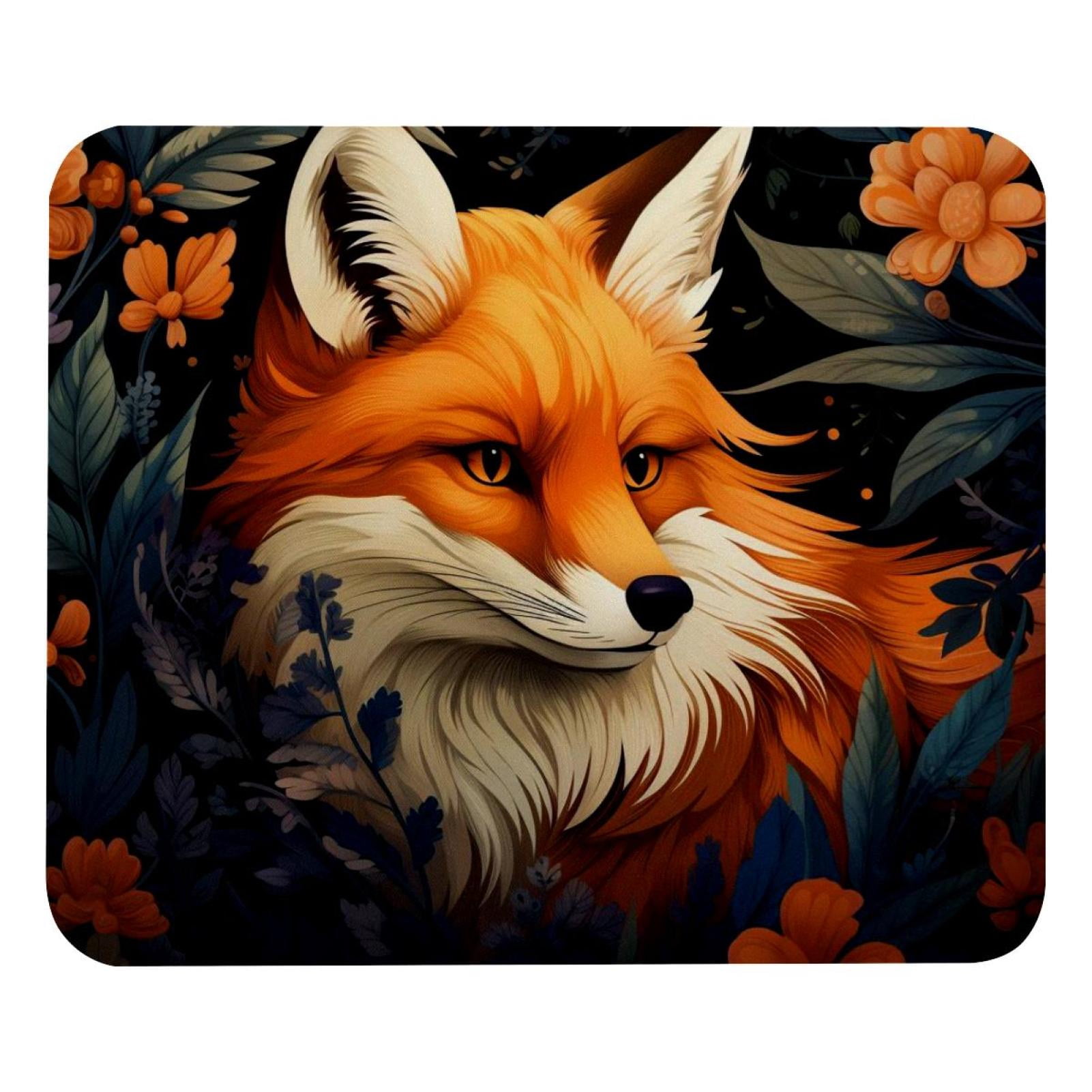 Fox Printed Non-Slip Rubber Bottom Gaming Mouse Pad 8.3x9.8 Inch Square ...