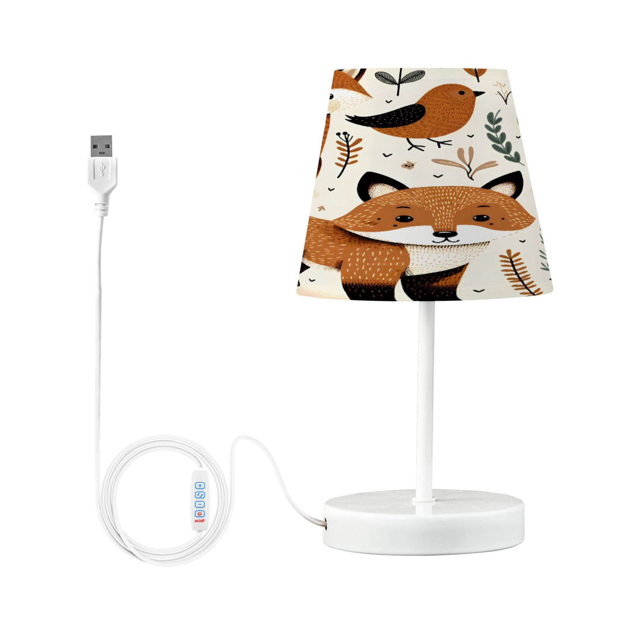 Fox Rabbit Bird Plant Desk Lamp LED Table Nightstand Lamps with 3 Color ...