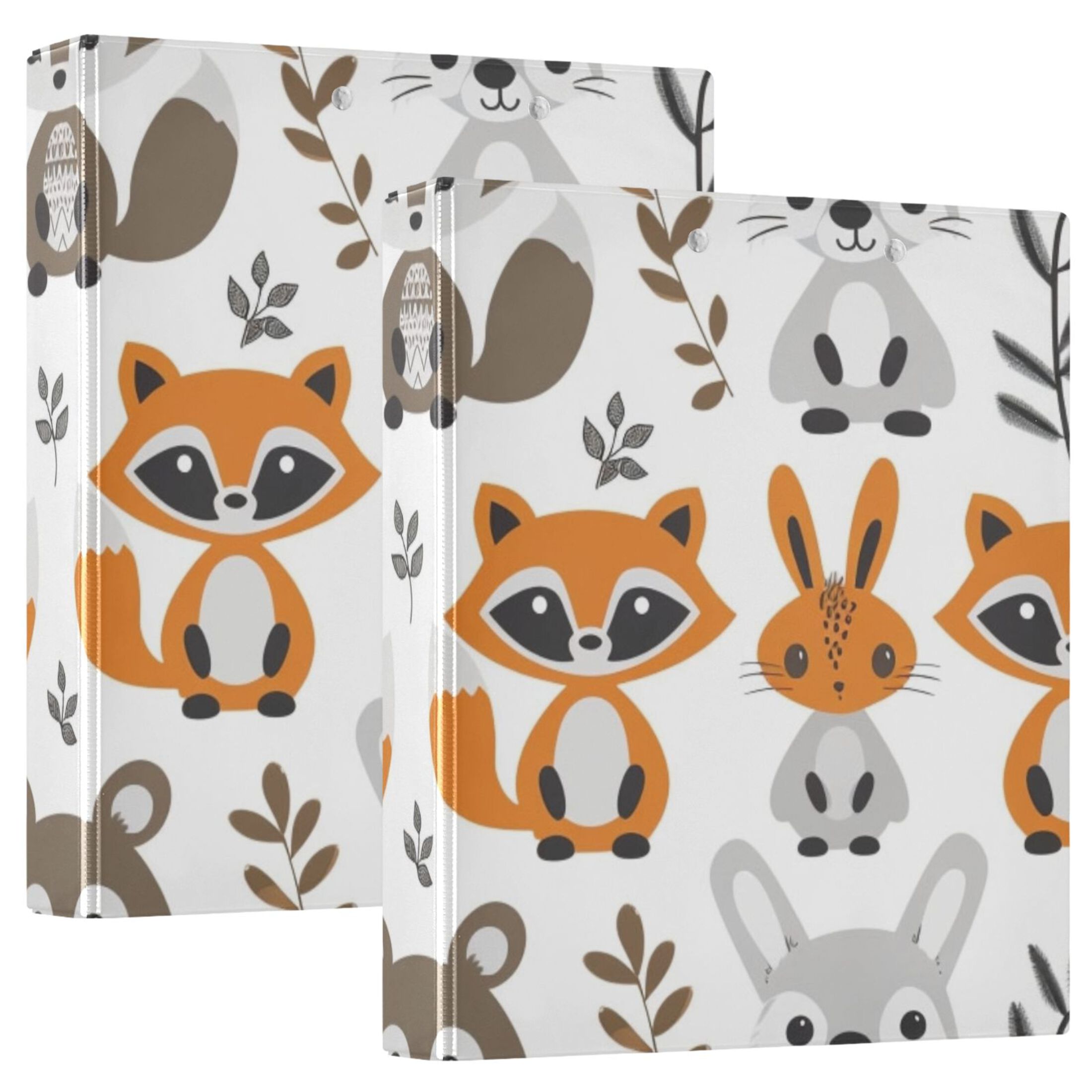 Fox Rabbit Squirrel 3 Ring Hardcover Binders 1.5" Round Rings for ...
