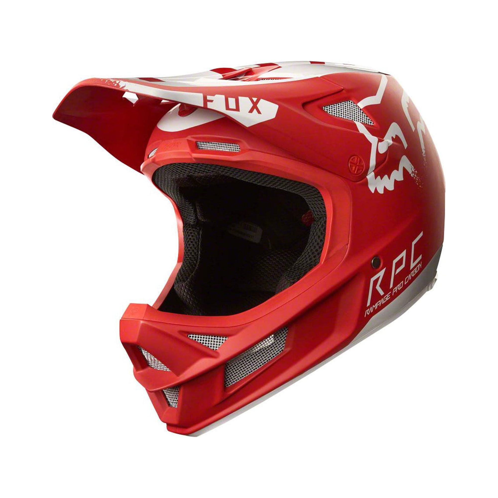 Fox Racing Rampage Pro Carbon Full Face Helmet: Moth Red/White LG ...