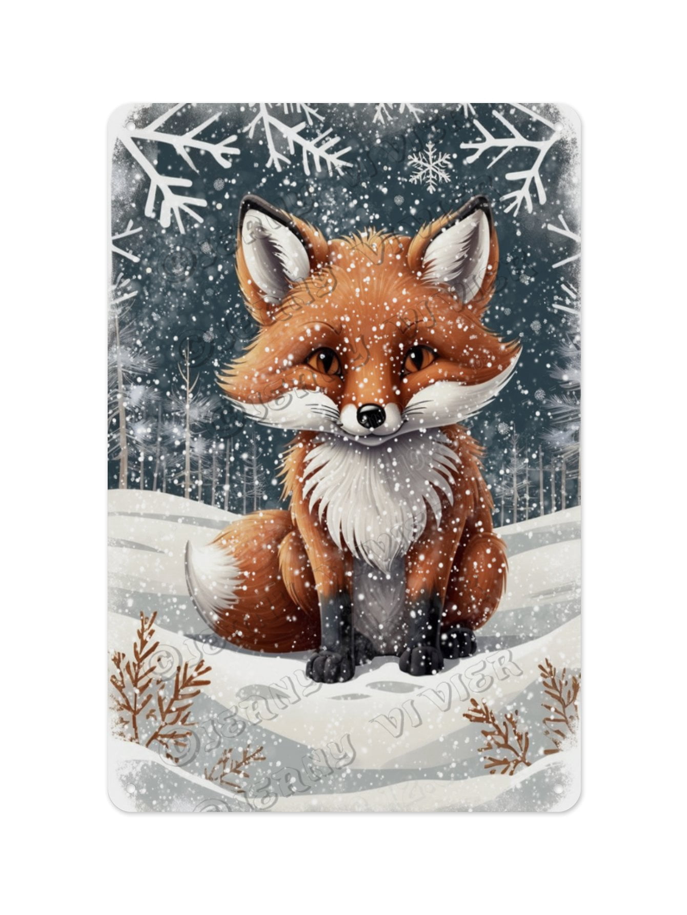 Fox Retro Metal Sign 12x16 Inches - Beautiful Rustic Fox Decor, Ideal ...
