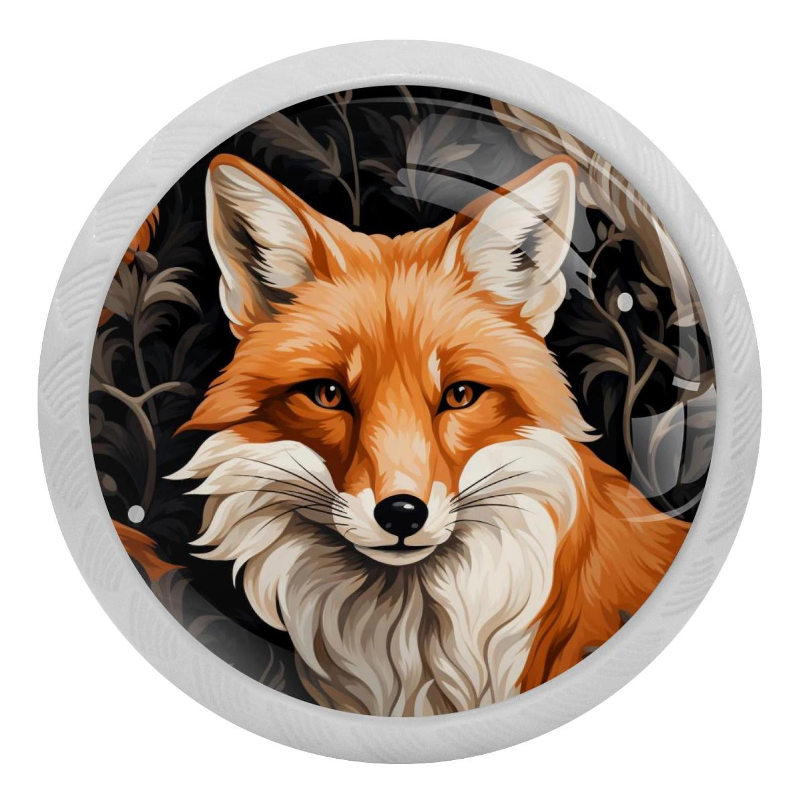 Fox Round Glow-in-the-Dark Cabinet Knobs with Screws - 4 Pack ...