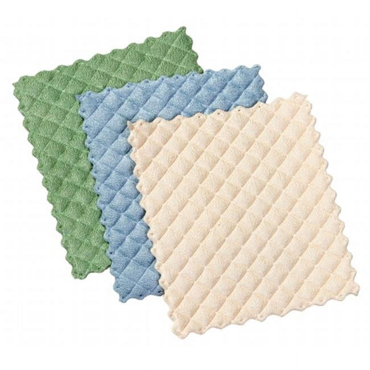 Envision Home Microfiber Quilted Dish Cloths, Assorted Colors, 3 Count, 6.5 x 7.5 in, Ideal for ...