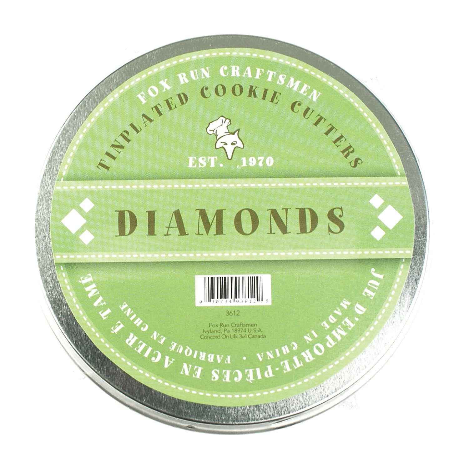 Fox Run Diamond Shaped Cookie Biscuit Pastry Dough Cutters Molds, 6 ...