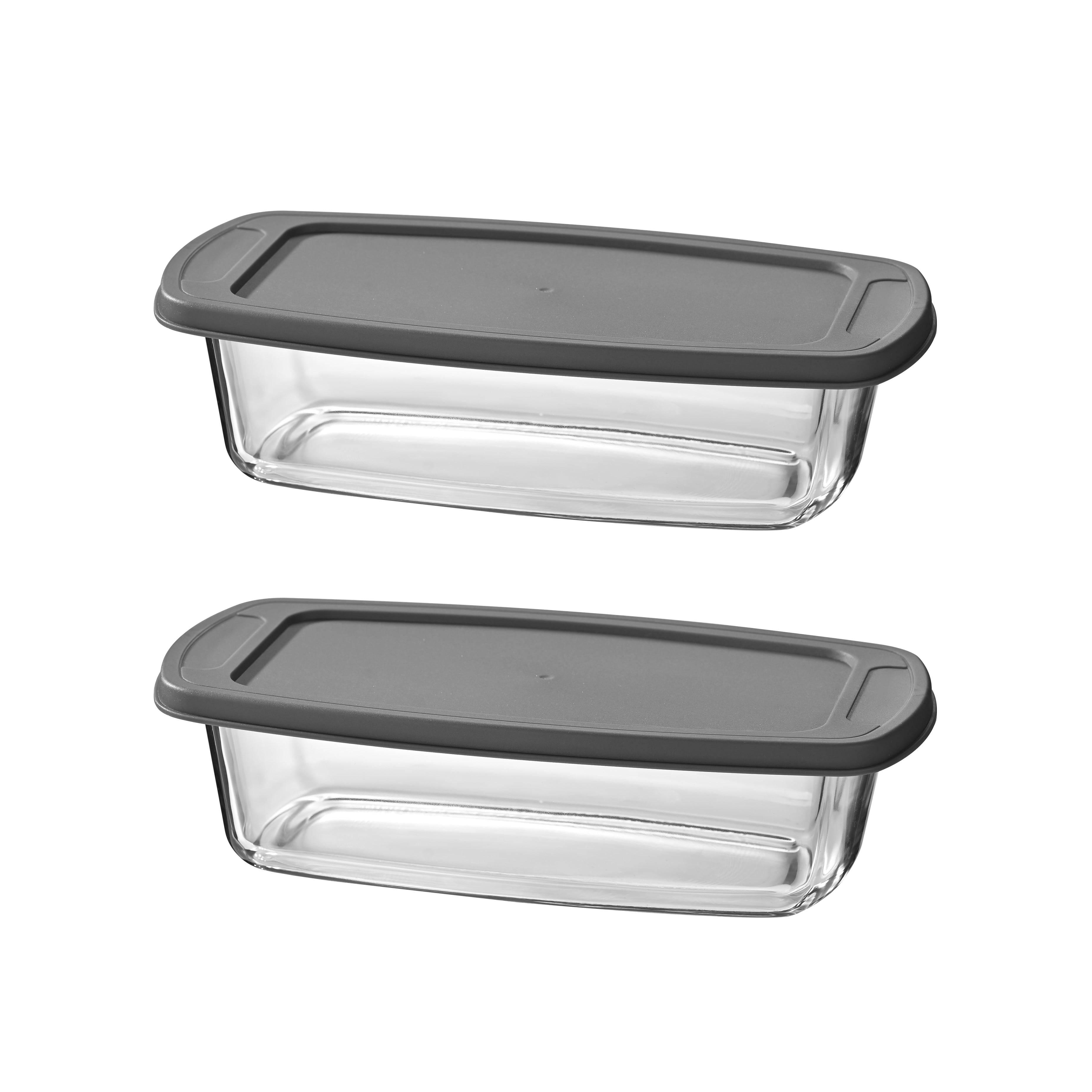 Fox Run Glass Loaf Pans with Lids, Set of 2 Storage and Baking Dishes ...