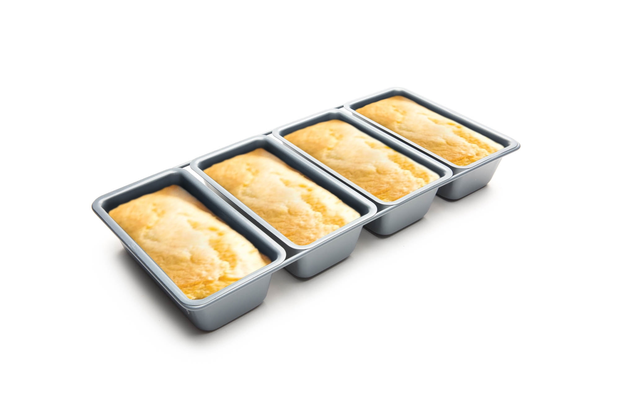 Fox Run Mini Loaf Pans, 4 Linked Non-Stick Carbon Steel Mini Bread Pans ...