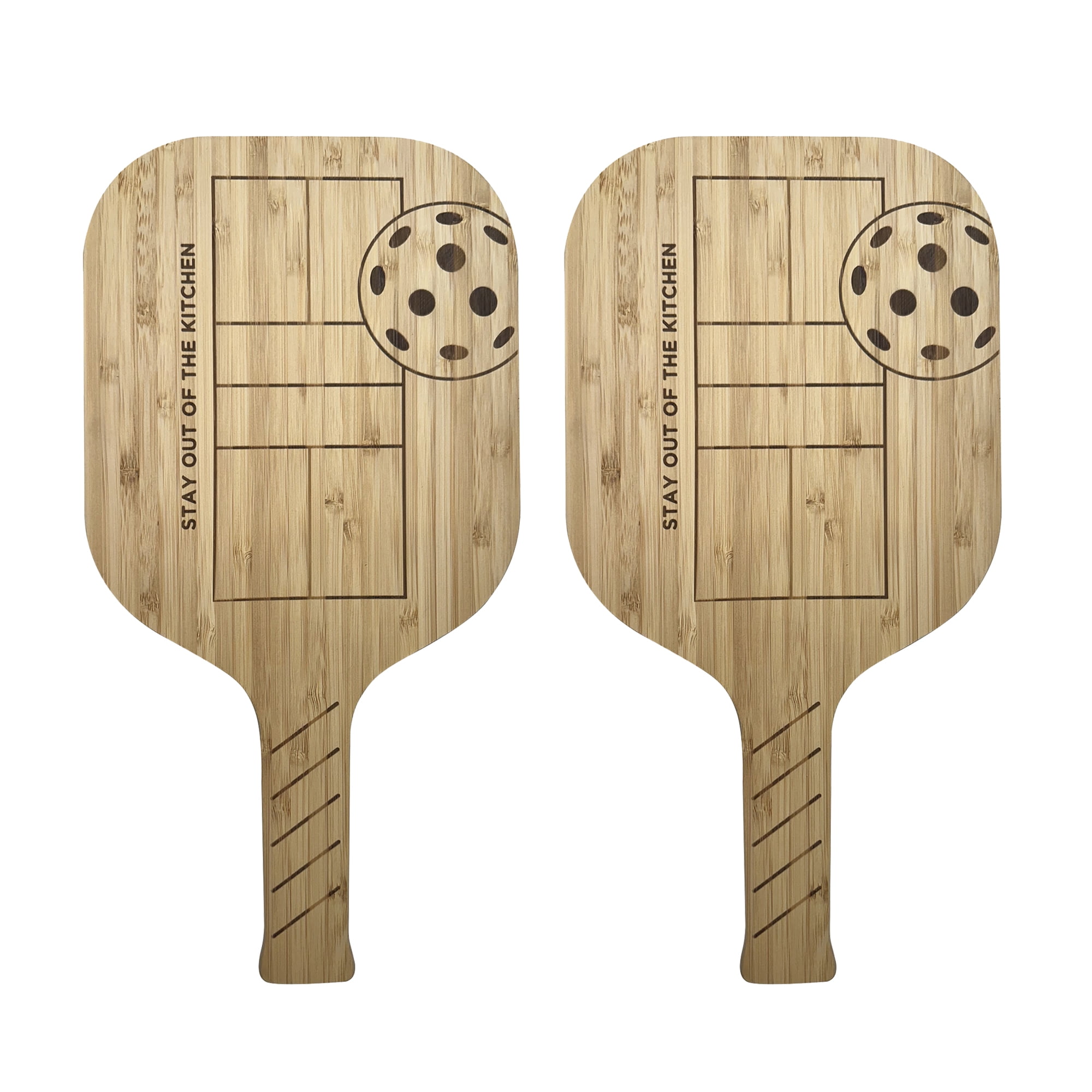 Fox Run Pickleball Paddle Charcuterie Boards, Set of 2 Bamboo Cheese ...