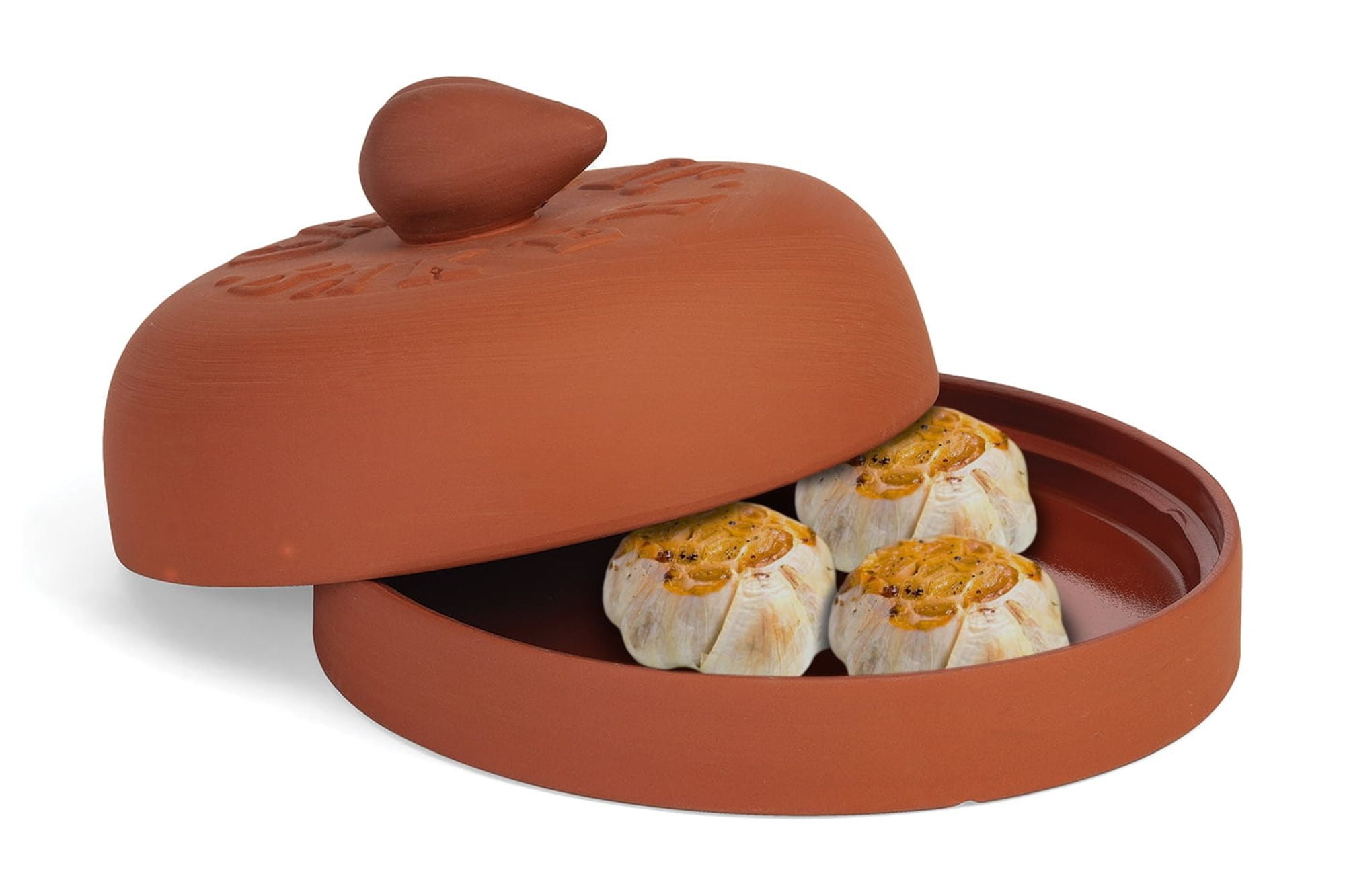 Fox Run Brands Terra Cotta Garlic Baker, Round Baking Dish Cookware ...