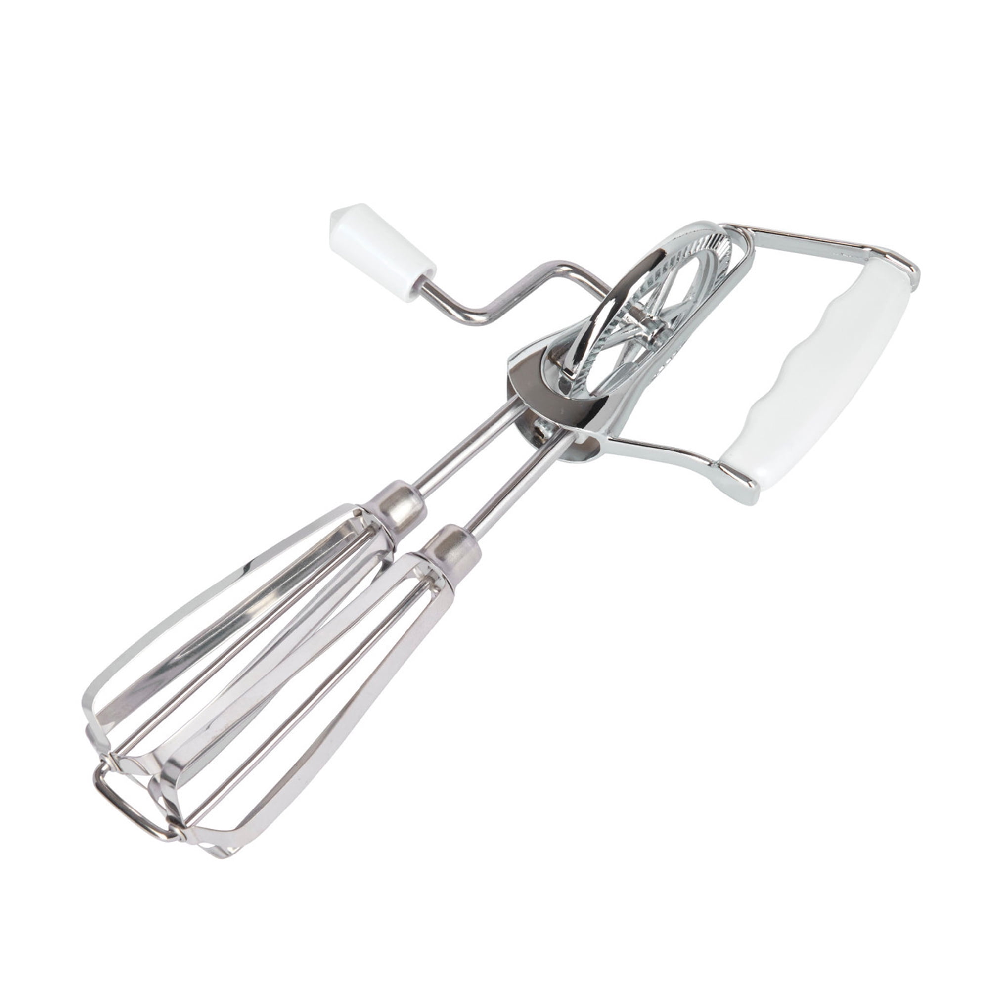 Fox Run Stainless Steel Manual Hand Mixer, White Retro Style Egg Beater ...