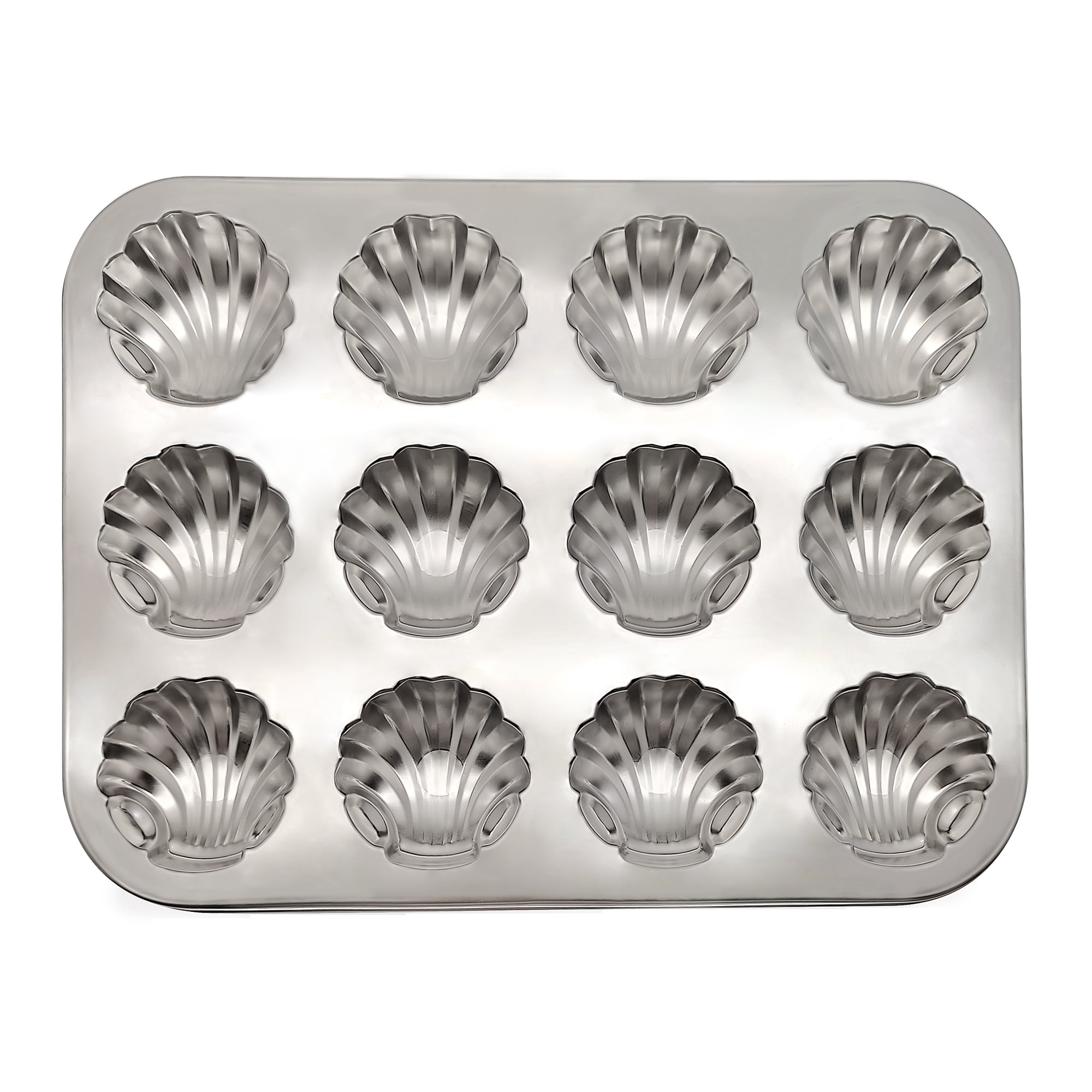 Fox Run Stainless Steel Scallop Shell Madeleine Pan, 12 French Cookie ...