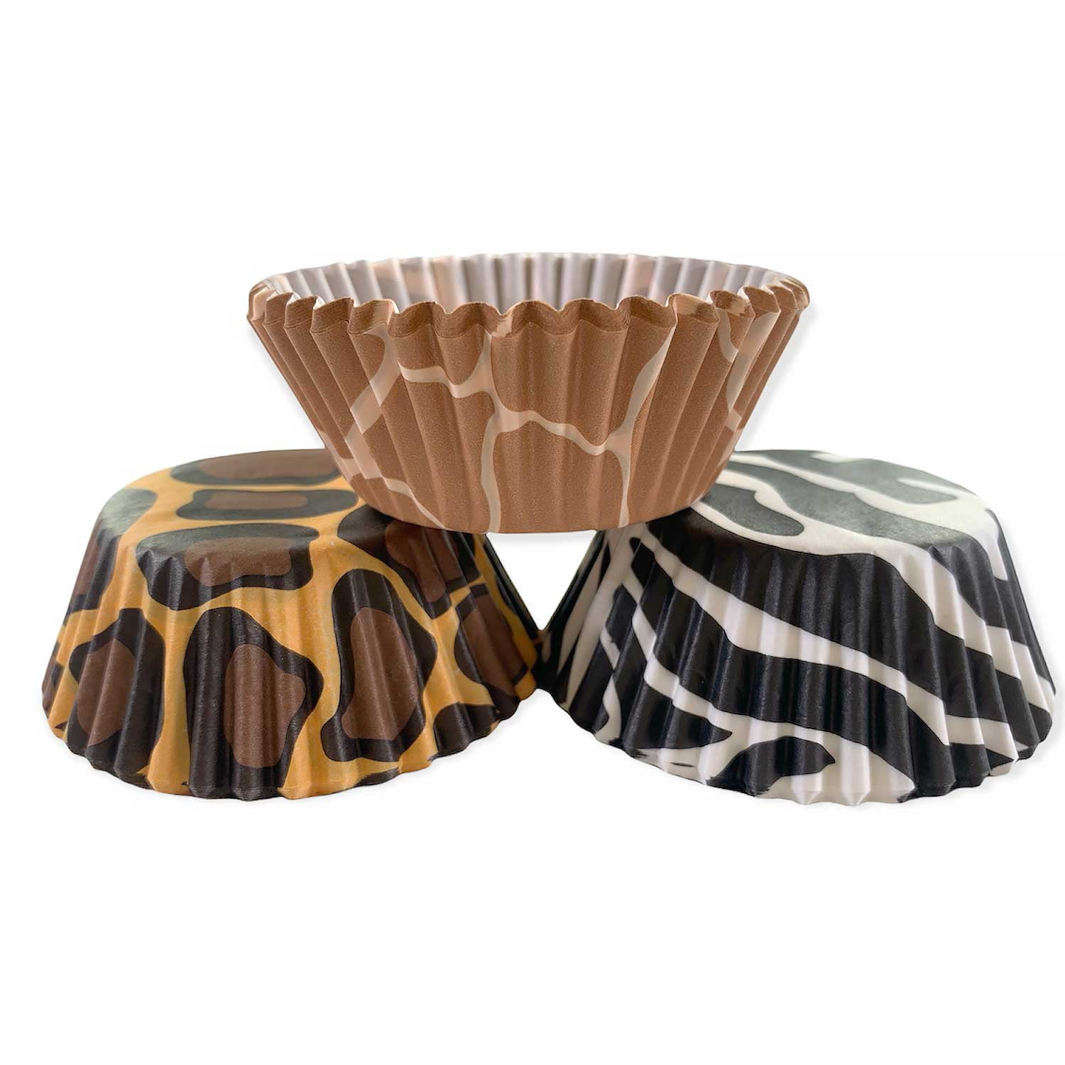 Fox Run Standard Animal Print Cupcake Liners, Food-Safe Fluted Paper ...