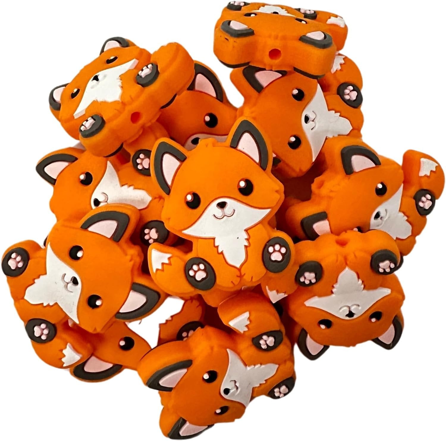 Fox Silicone Focal Bead Animal 12 pk Freshie Hangers for Pens Thread ...
