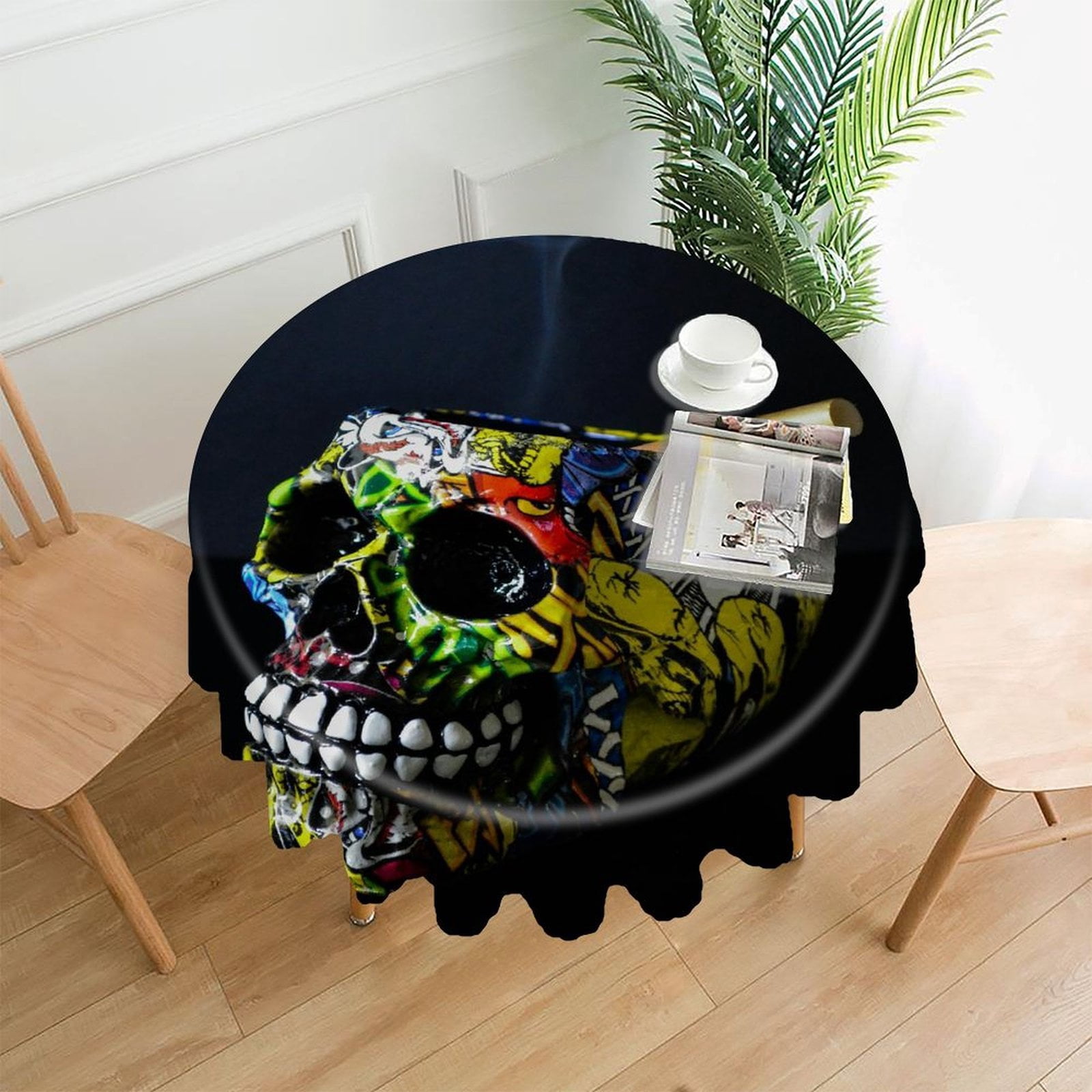 Fox Skull in Pine Tree Design, Fluorescent, Hand & Machine Washable ...