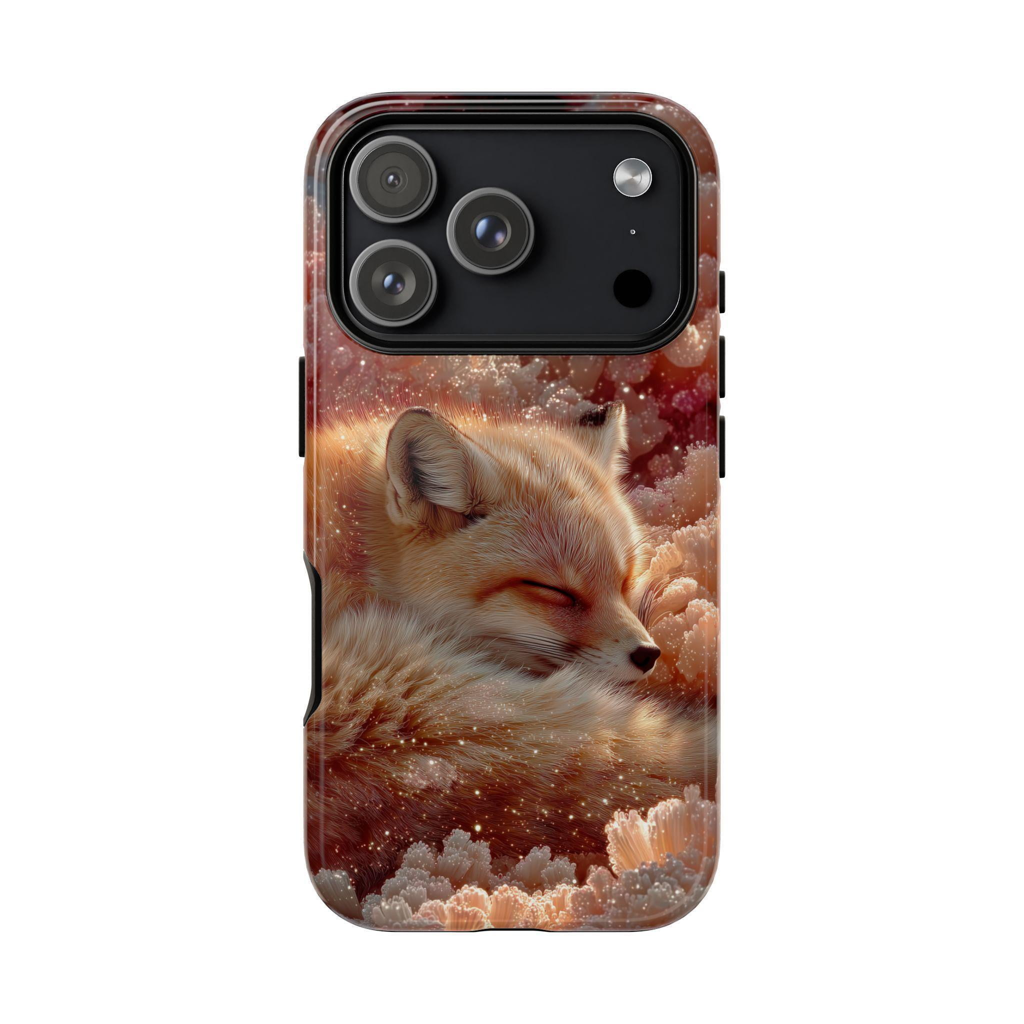 Fox Sleeping Soft Cosmic Light Dreamy Pastel Scene Phone Case 17 16 15 ...