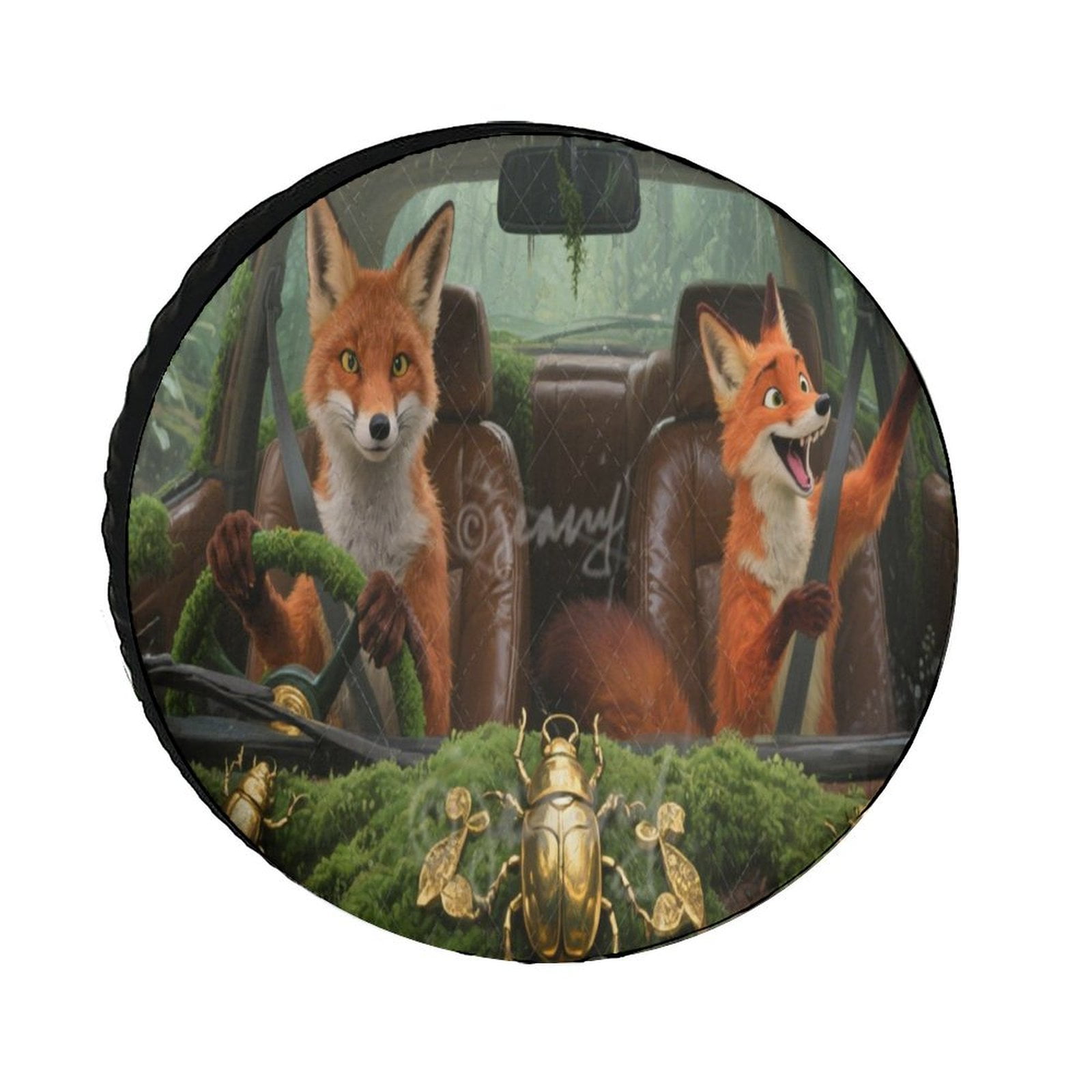 Fox Spare Tire Cover Waterproof UV Sun Protection Wheel Covers ...