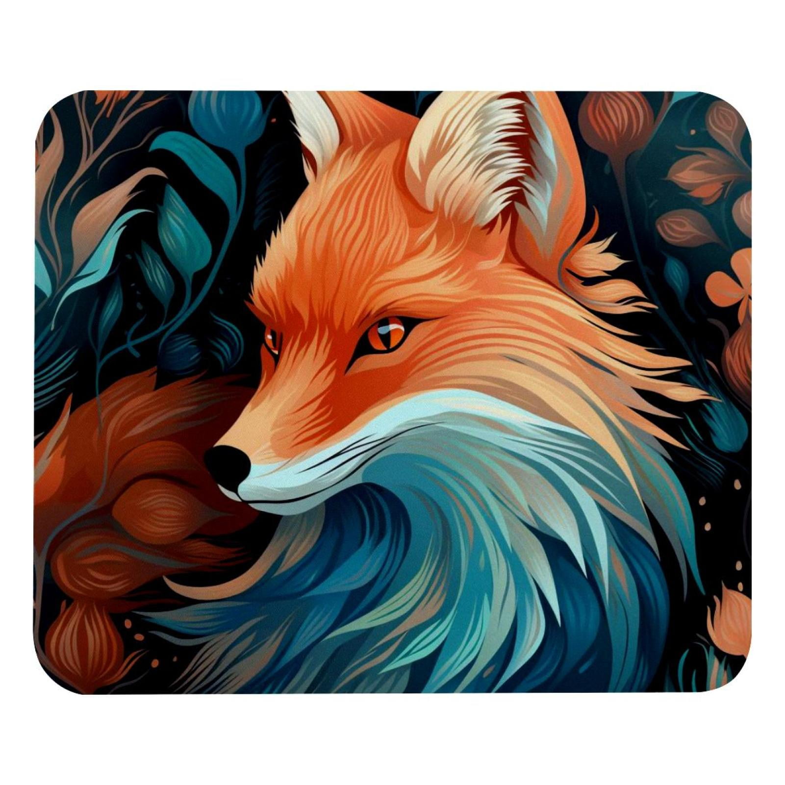 Fox Square 8.3x9.8 Inch Non-Slip Rubber Bottom Printed Desk Mat Gaming ...