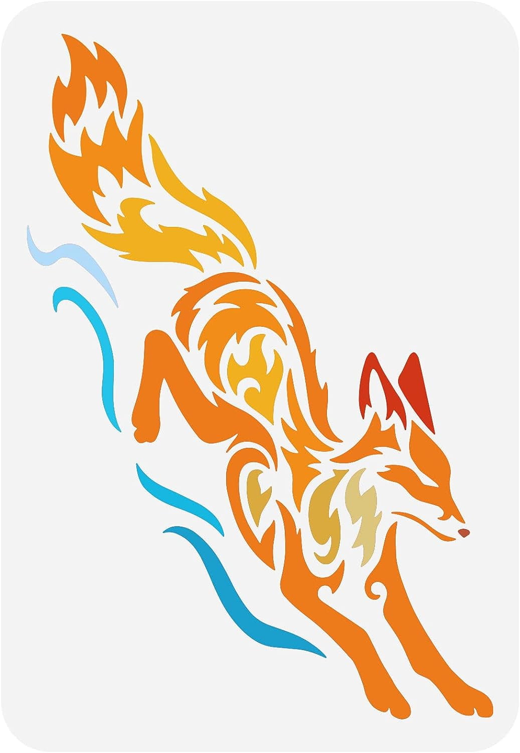 Fox Stencil 8.3x11.7inch Reusable Tribal Fox Painting Template DIY ...