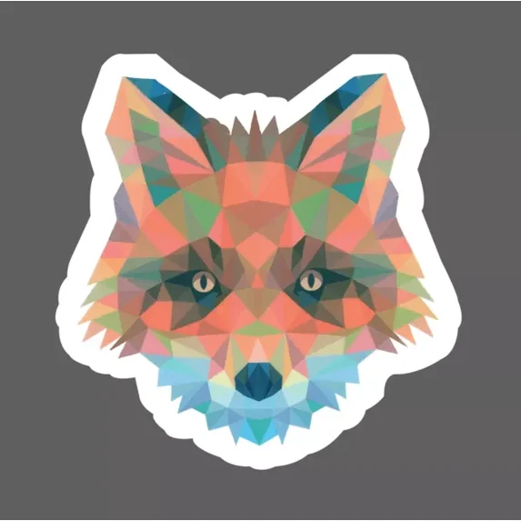 Fox Sticker Geometric Waterproof Sticker Phone Decal Water Bottle ...