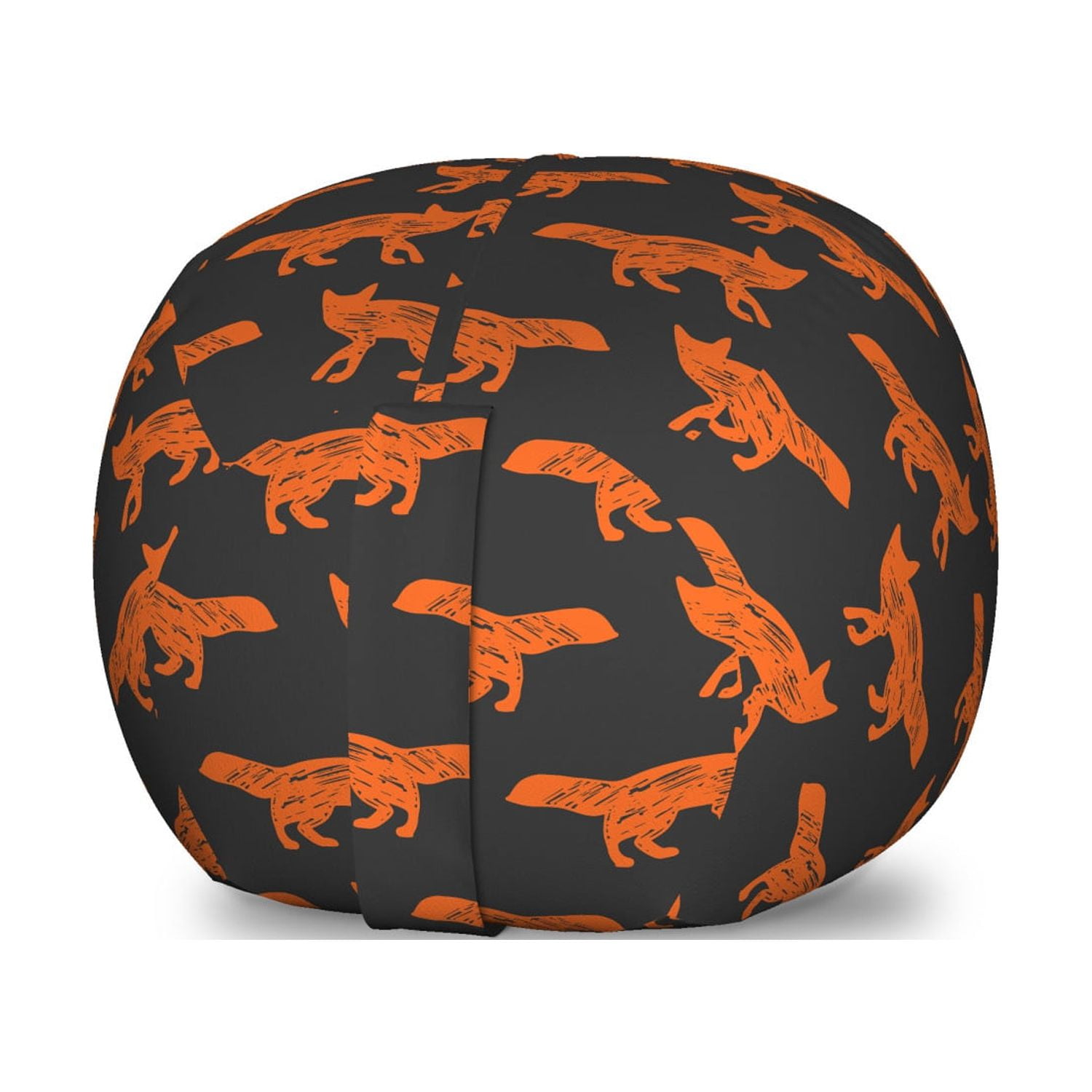Fox Storage Toy Bag Chair, Forest Animal Silhouette Pattern Sketch ...
