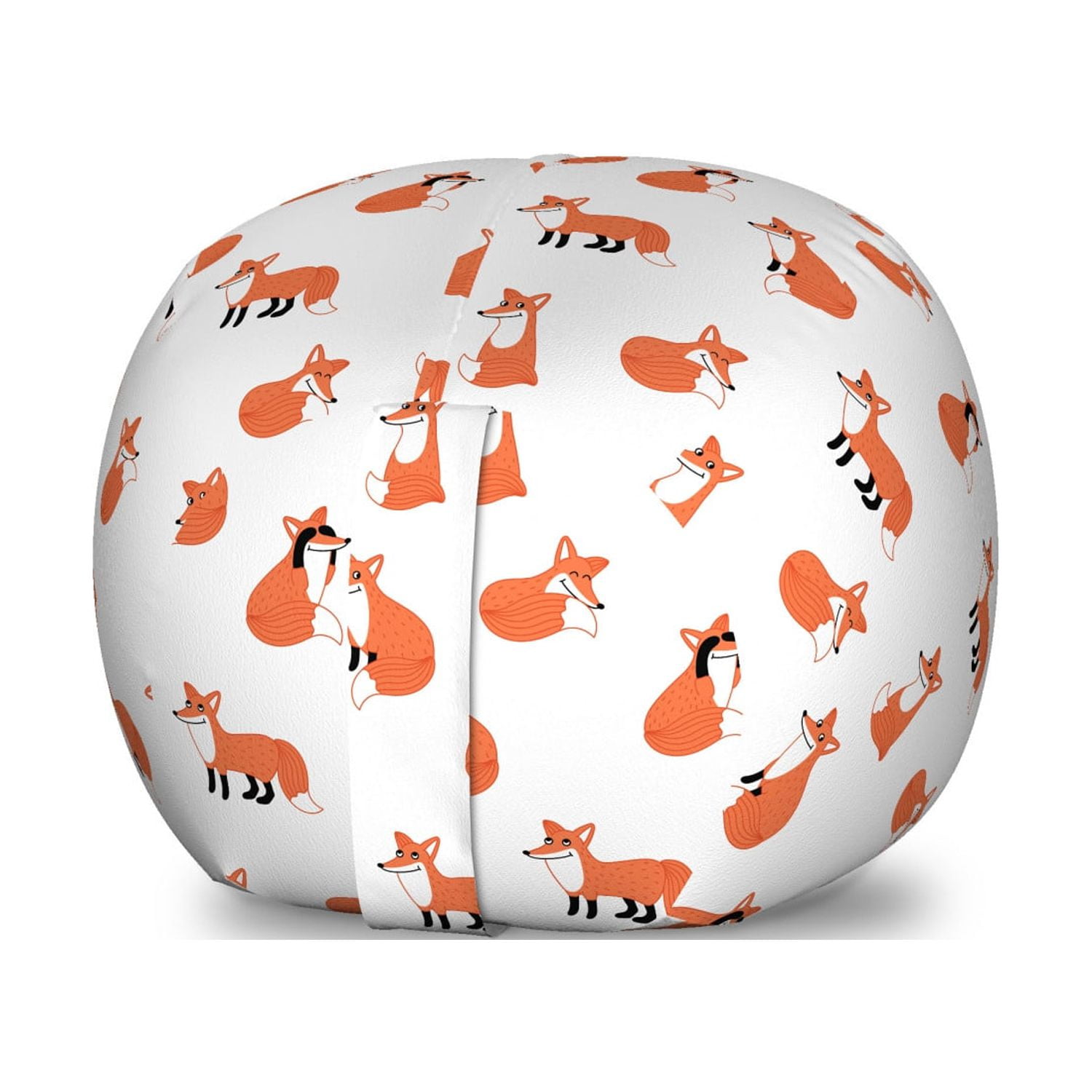Fox Storage Toy Bag Chair, Hand Drawn Funny Fox Playing Peekaboo ...
