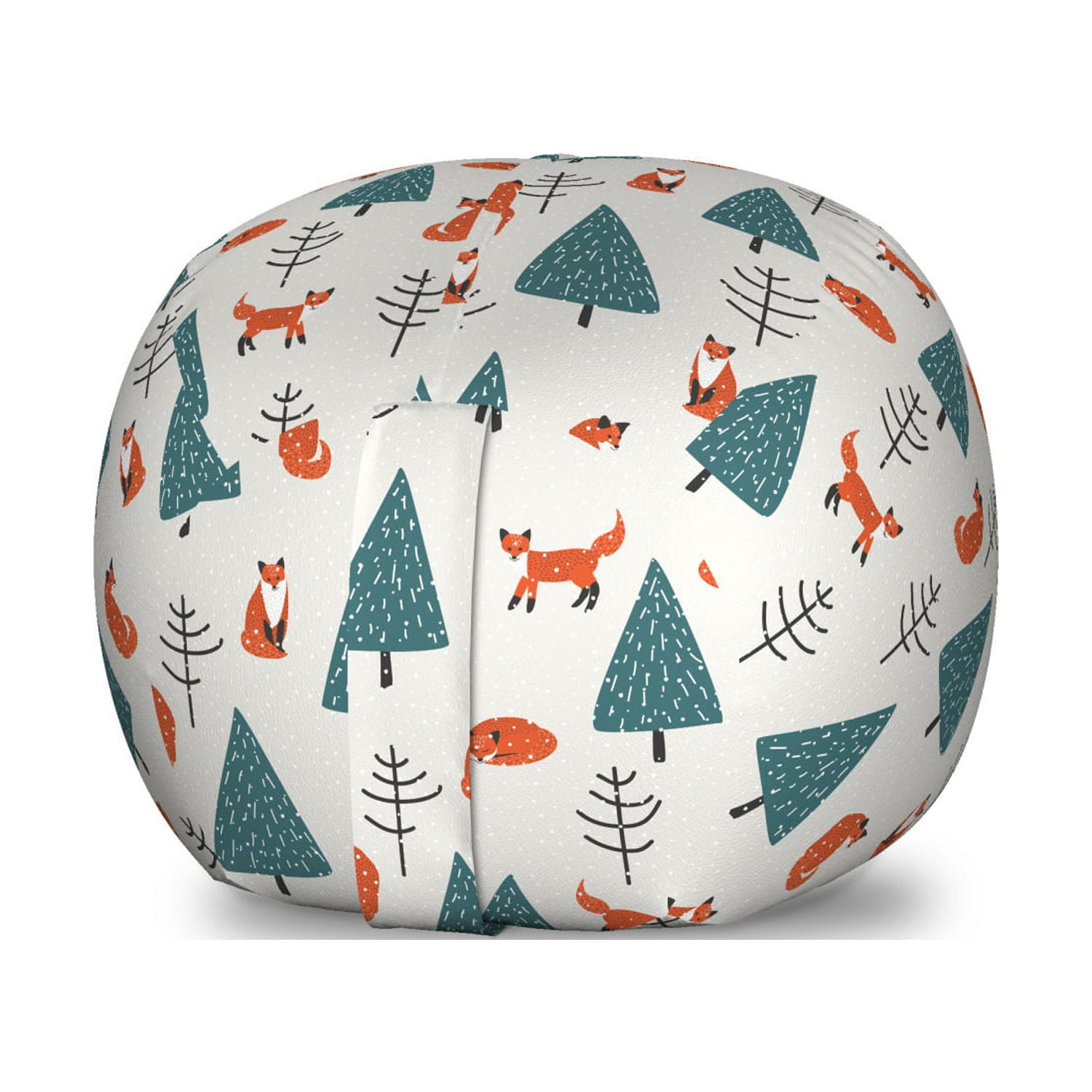 Fox Storage Toy Bag Chair, Orange Foxes in a Snowy Winter Forest ...