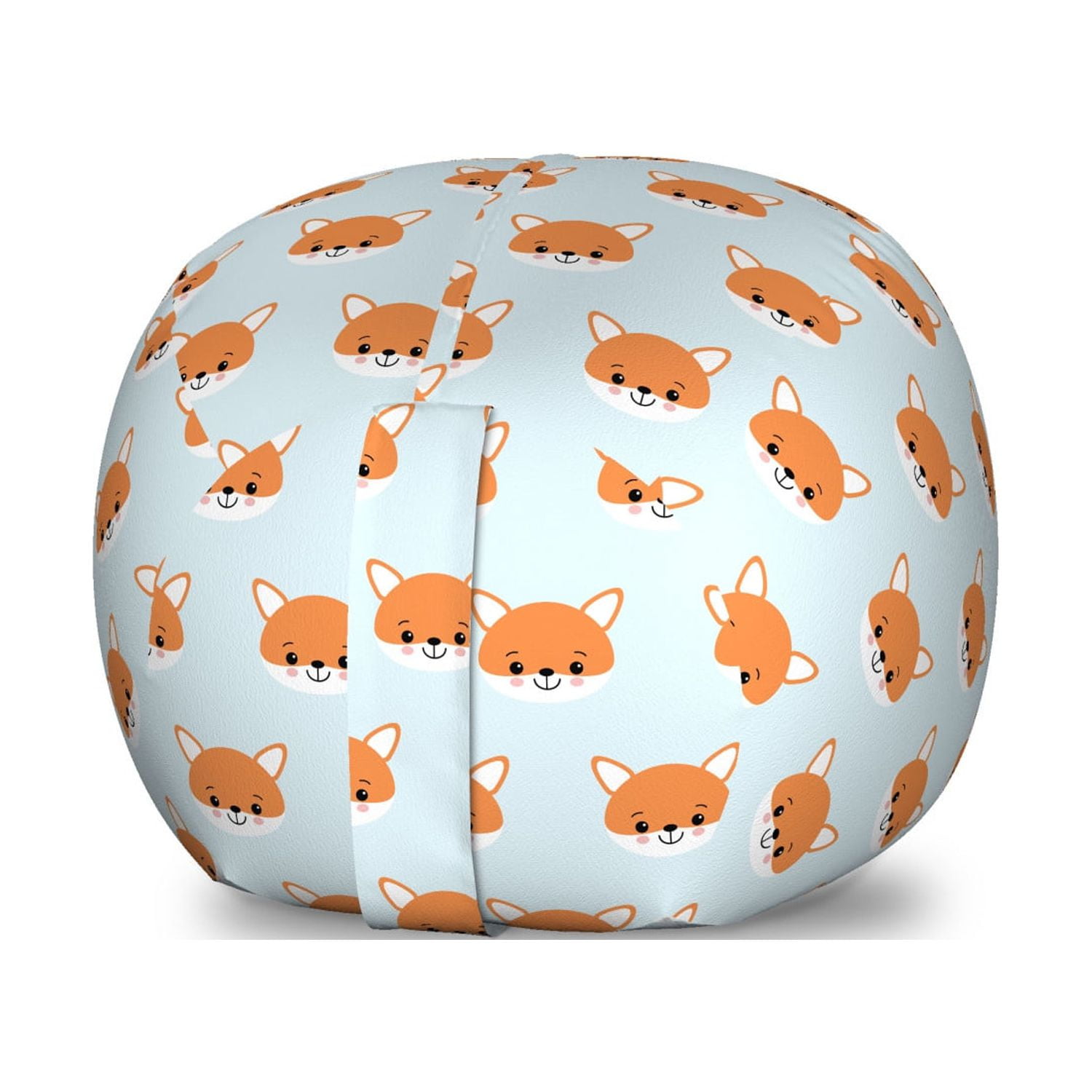 Fox Storage Toy Bag Chair, Themed Pattern with Continuous Animal Head ...