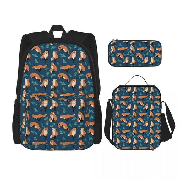 Fox Style Backpacks s Bookbag Students Bags s Rucksack Lunch Bag Pen ...