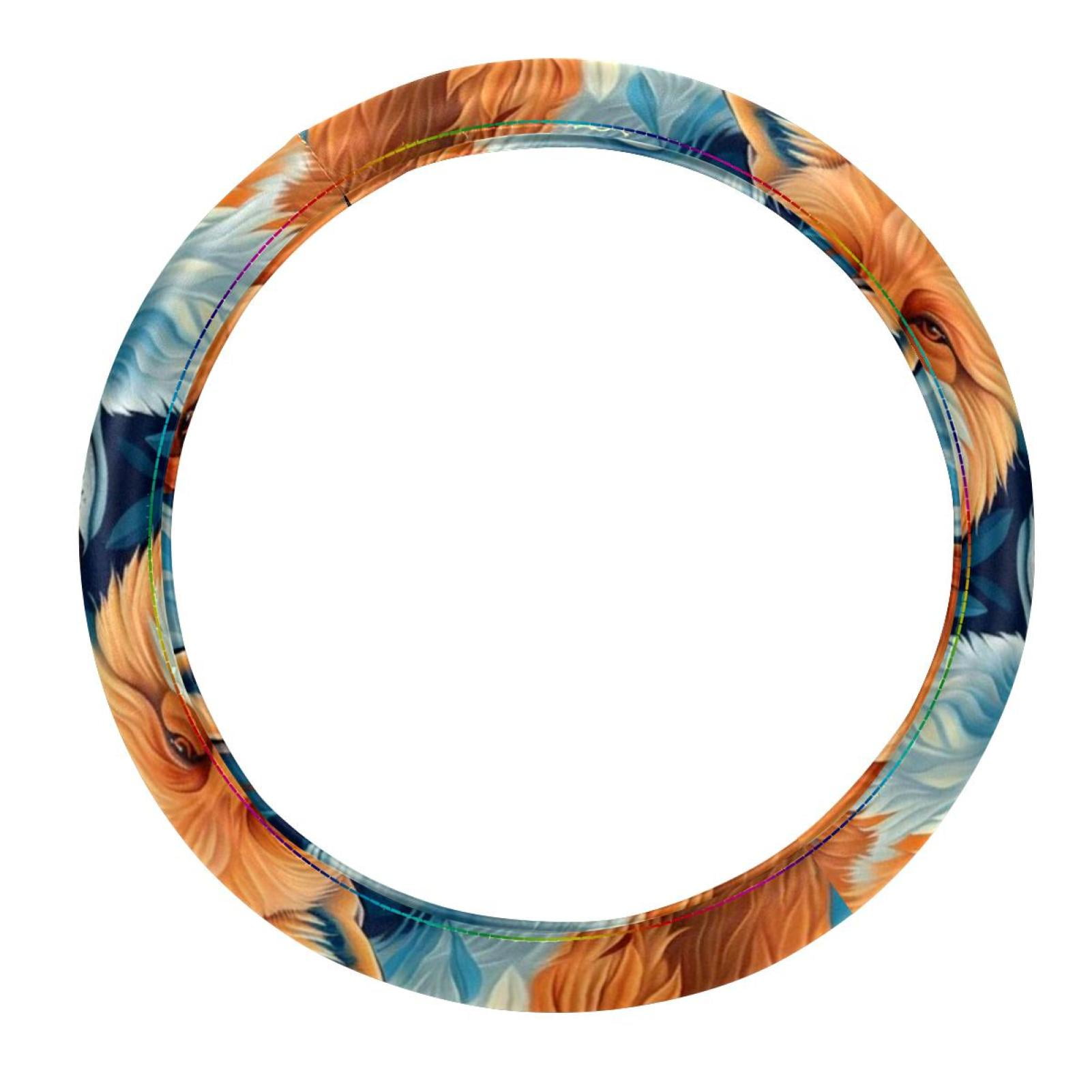 Fox Stylish Car Wheel Covers - PVC Leather Fabric Steering wheel cover ...