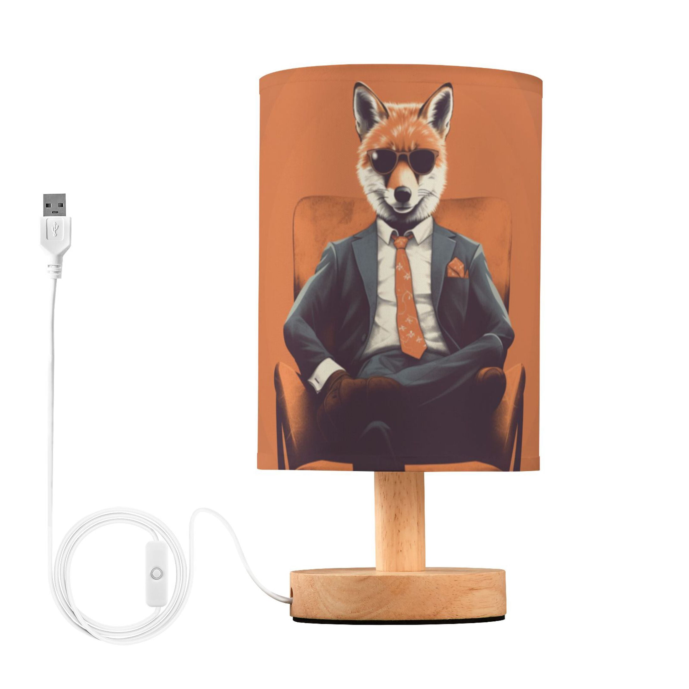 Fox Suit Sofa Table Lamp USB Bedside Desk Nightstand Lamp Printed Gifts ...