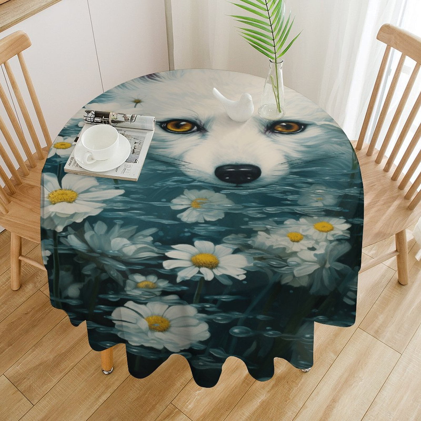 Fox Table Cloth Round PVC Wedding Kitchen Dining Desk Table Cover Coat ...