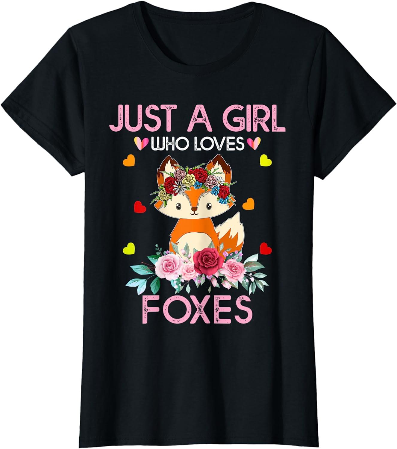 Fox Tee For Kids, Women, Girls - Just A Girl Who Loves Foxes, Short ...