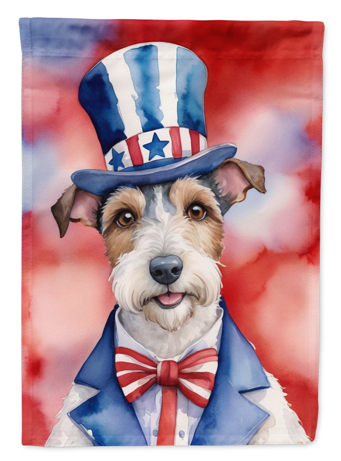 Fox Terrier Patriotic American House Flag - Walmart.com