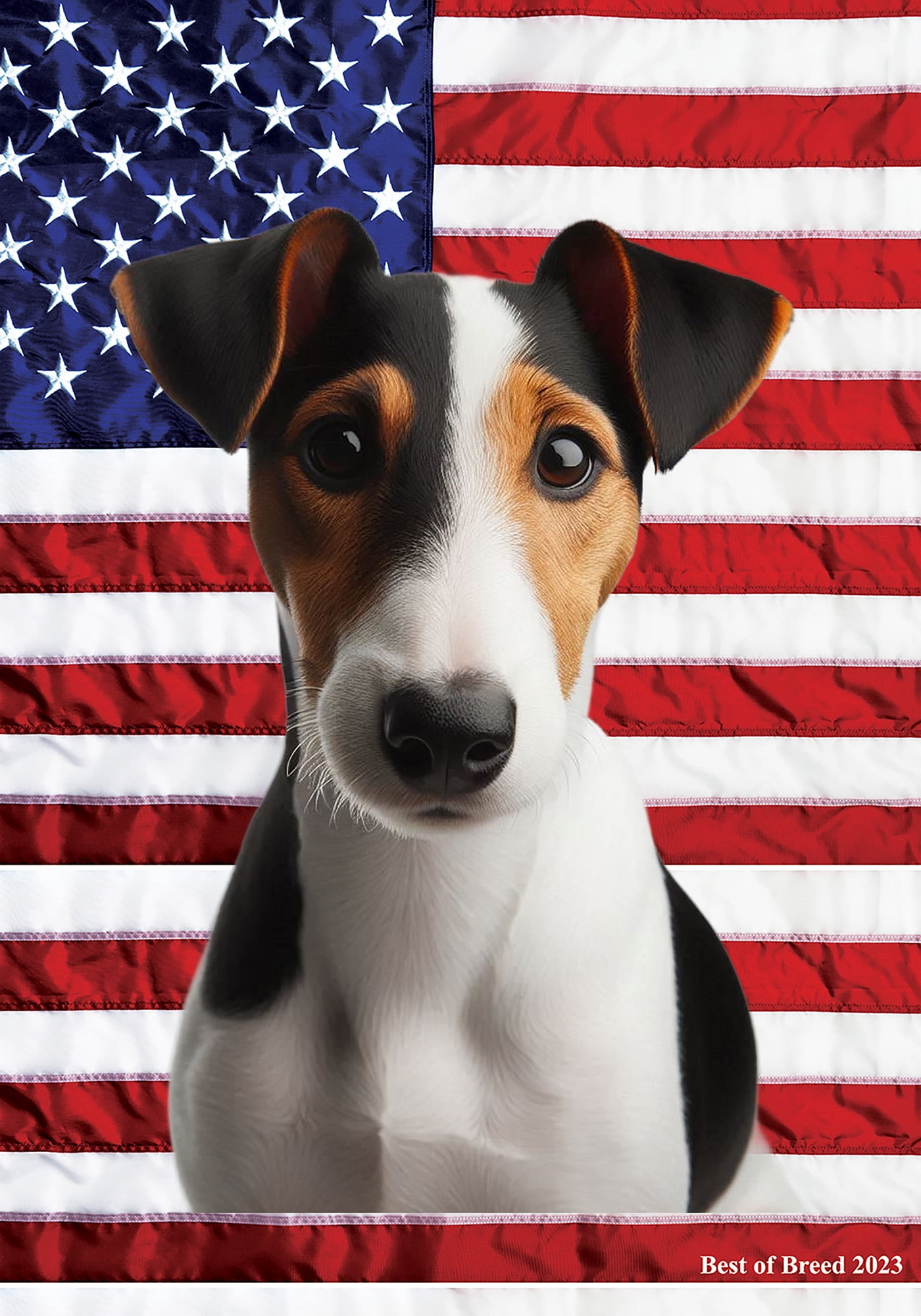 Fox Terrier Tri - Best of Breed All-American Patriotic III House Flags ...