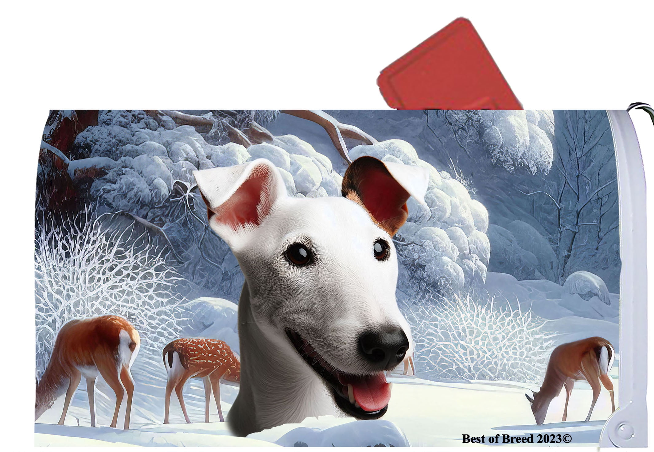Fox Terrier White - Best of Breed Winter Wonderland Dog Breed Mail Box Cover - Walmart.com