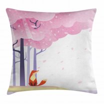Fall Decorations Throw Pillow Cushion Cover, Branch with Pale Fall ...