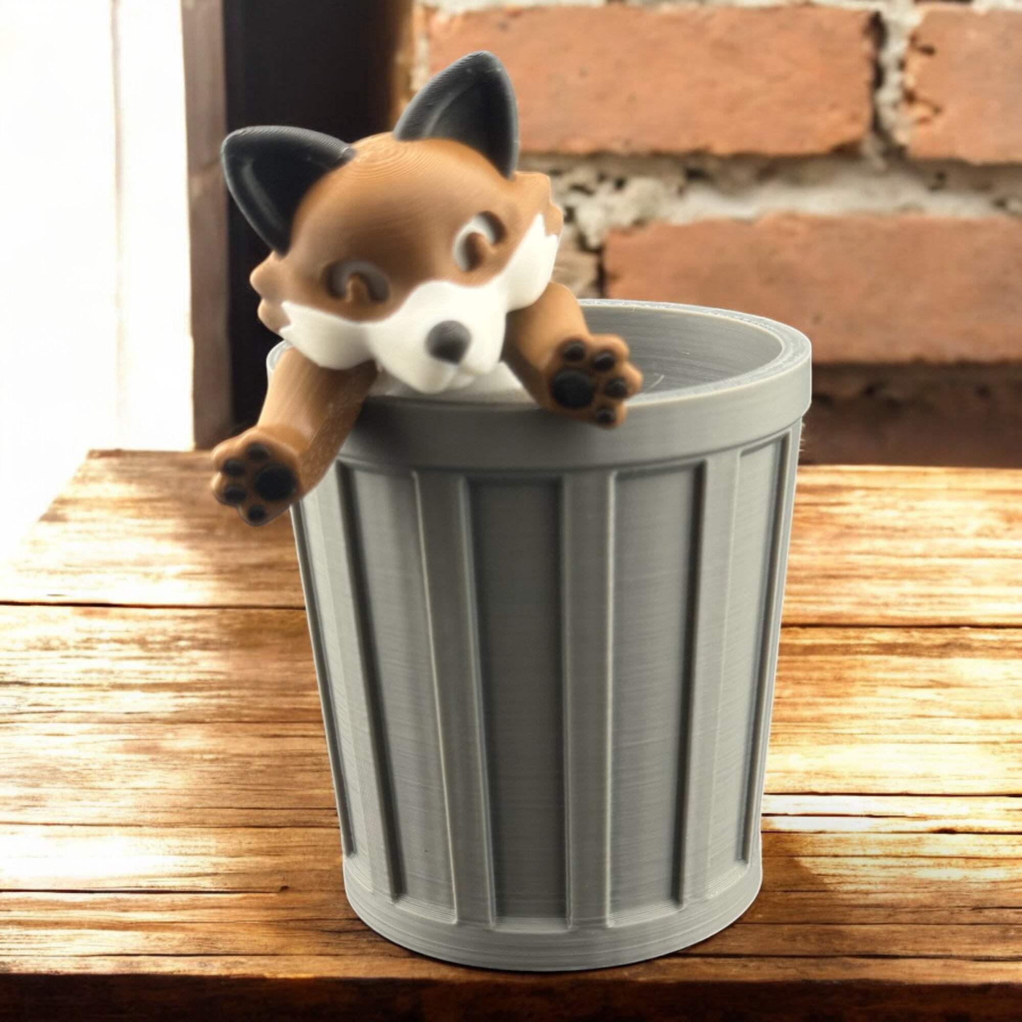 Fox Trash Animals Fidget Toy - Also Includes Trash, Can, and Lid ...