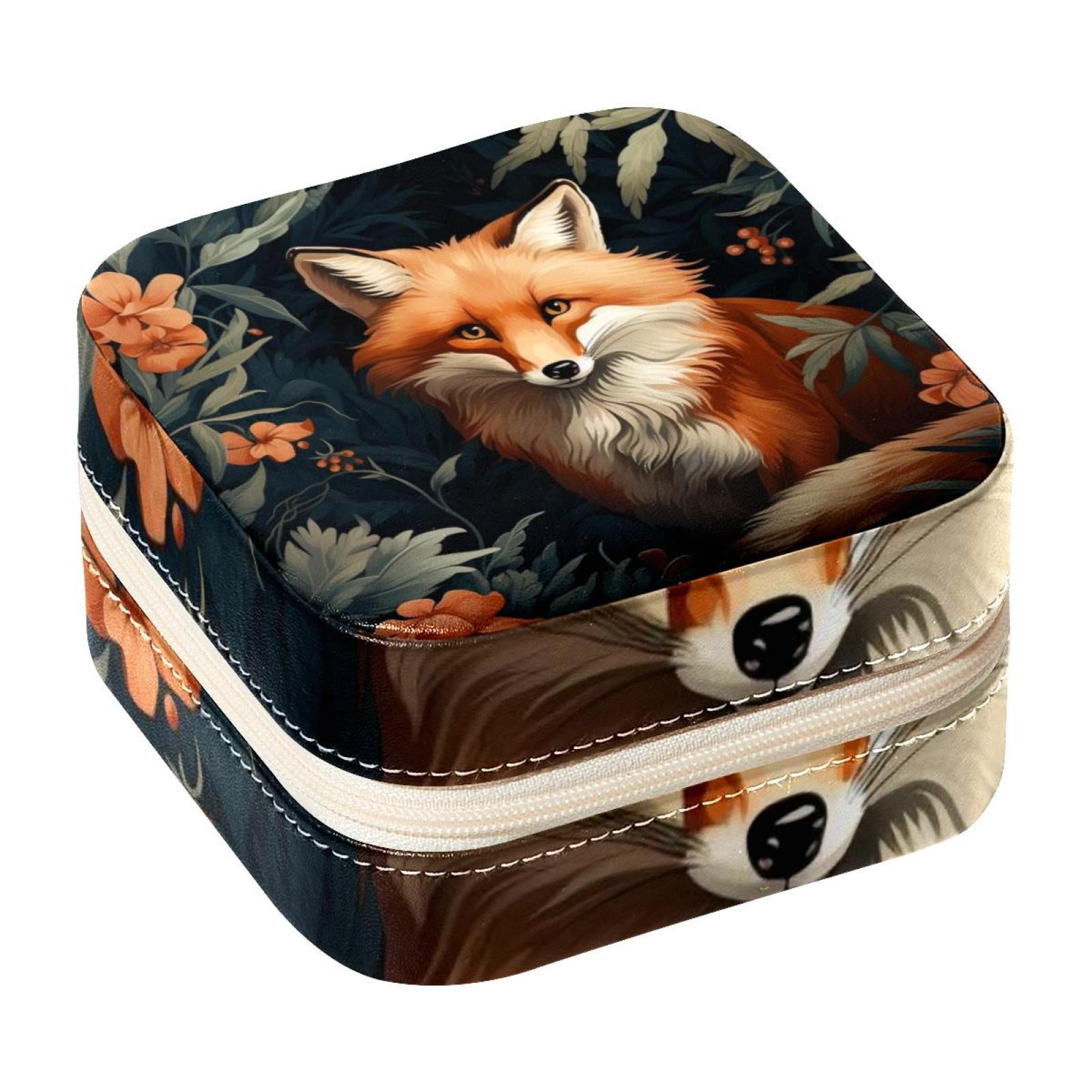 Fox Travel Portable Square Jewelry Box: Storage Box, Decorative Box ...