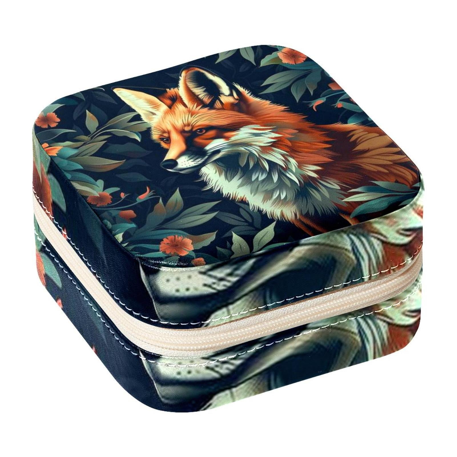 Fox Travel Portable Square Jewelry Display Necklace Organizer Storage ...