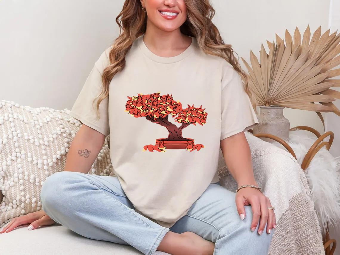 Fox Tree Whimsical Nature Art by Tobe Fonseca T-Shirt, for men & women, up to size 5XL ...