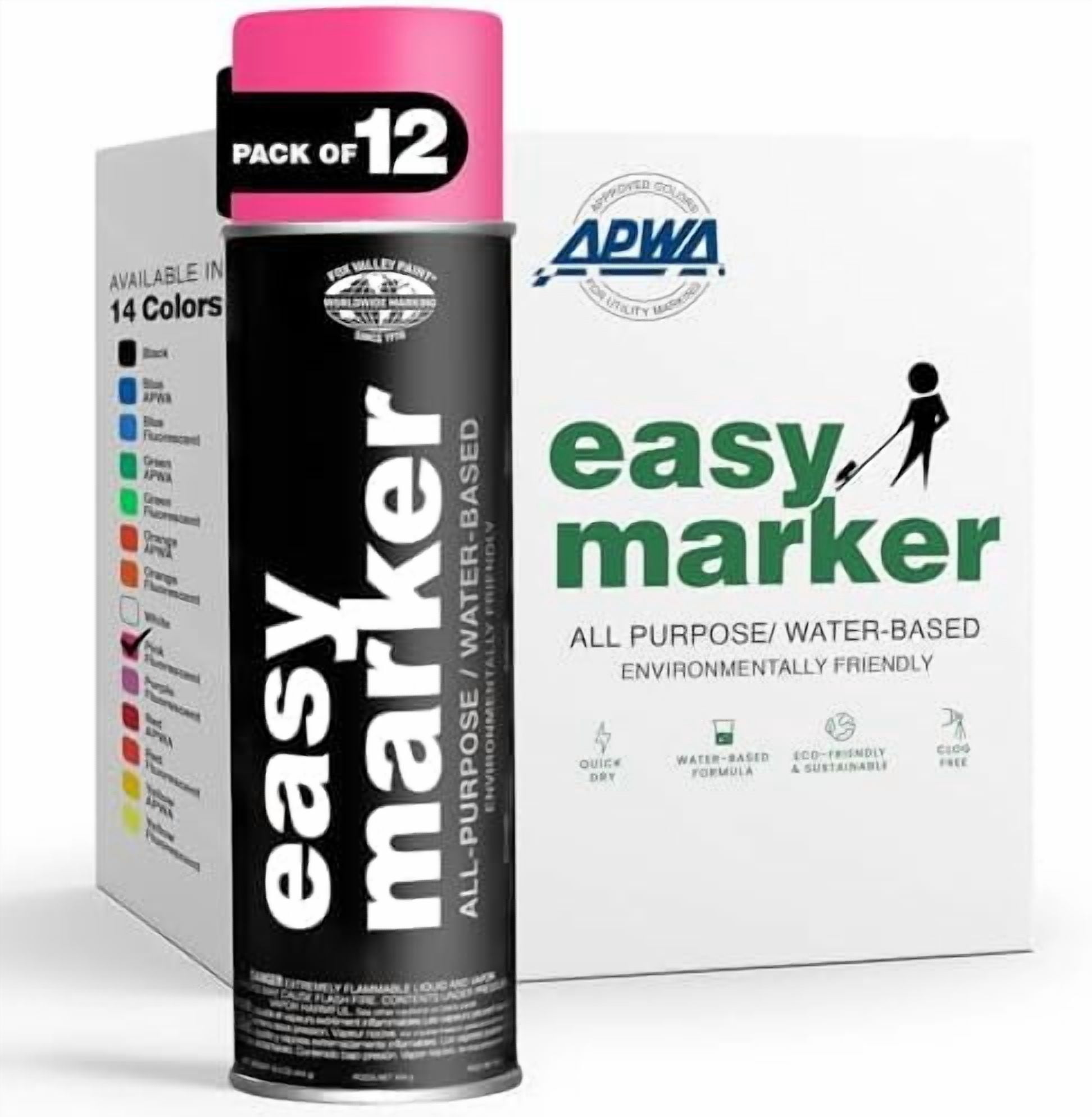 Fox Valley Easy Marker Inverted Marking Spray Paint, Pink Fluorescent ...