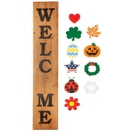 Interchangeable Metal Home Decor: Wall Leaning Welcome Sign with 8 ...