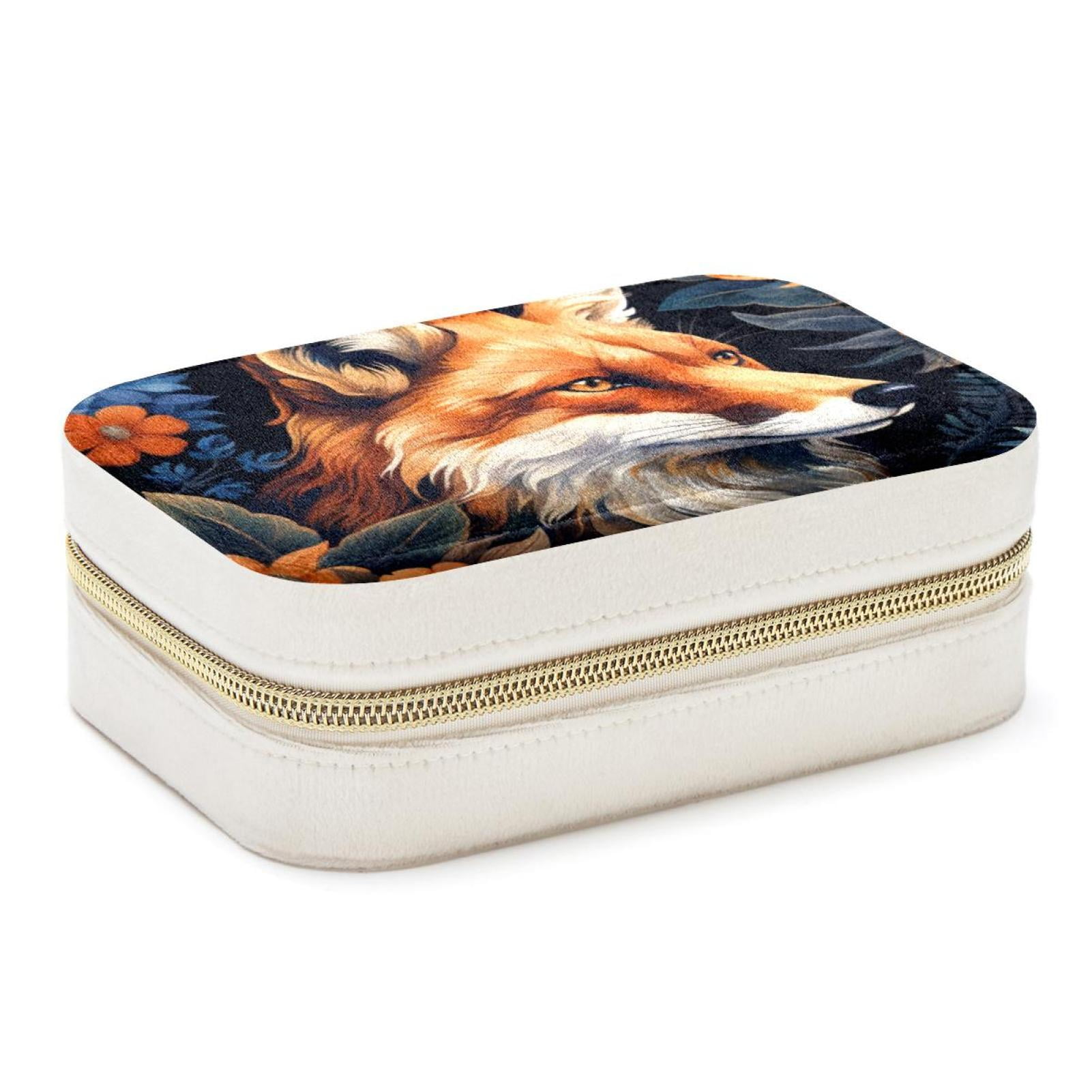 Fox Velvet Portable Jewelry Box with Removable Compartment - Ideal ...