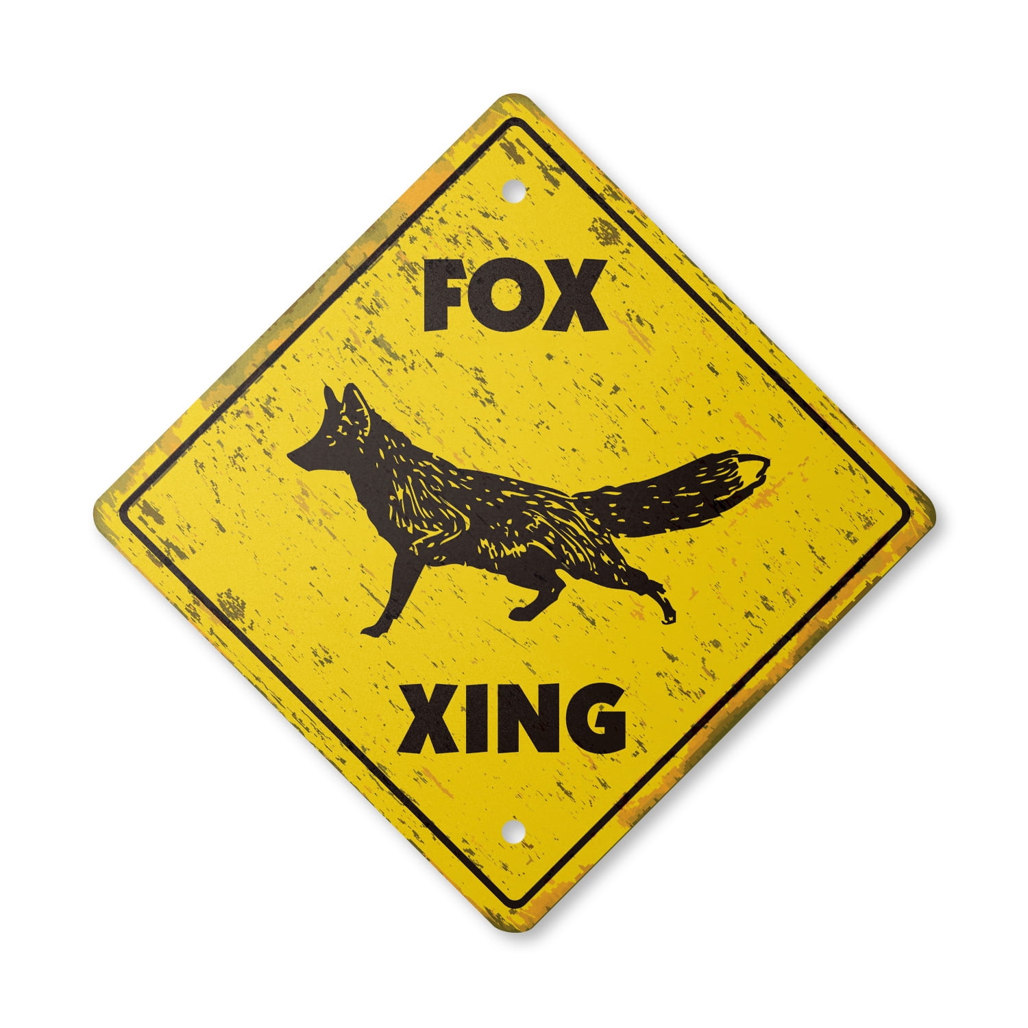 Fox Vintage Crossing Sign Zone Xing | Indoor/Outdoor Plastic | 14" Tall ...