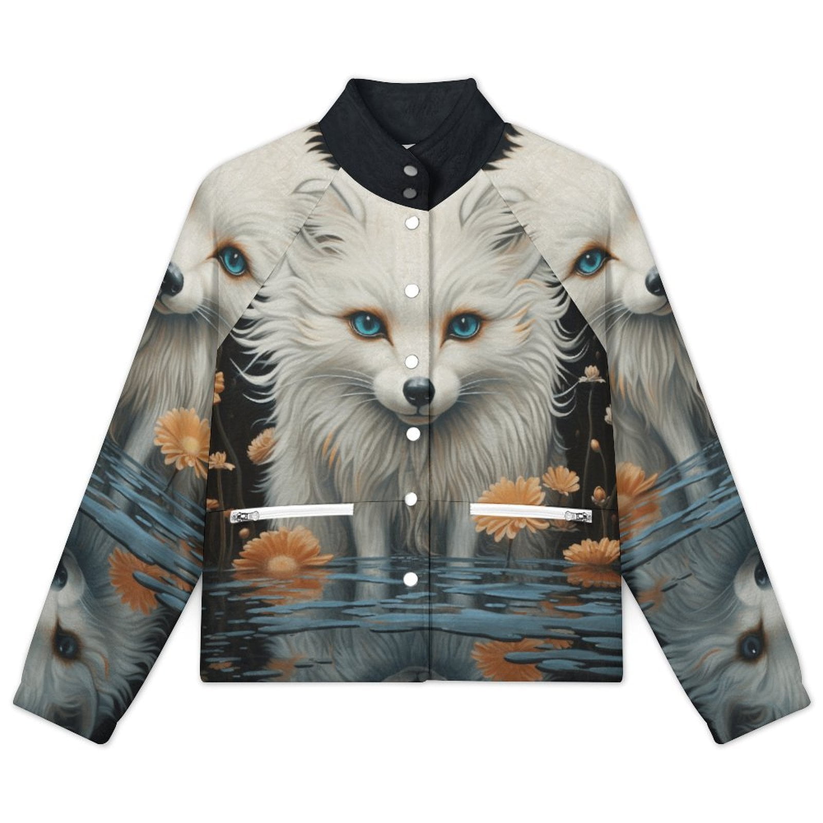 Fox Warm Women's Plush Jacket Stand Collar Full Sleeve With Zipper ...