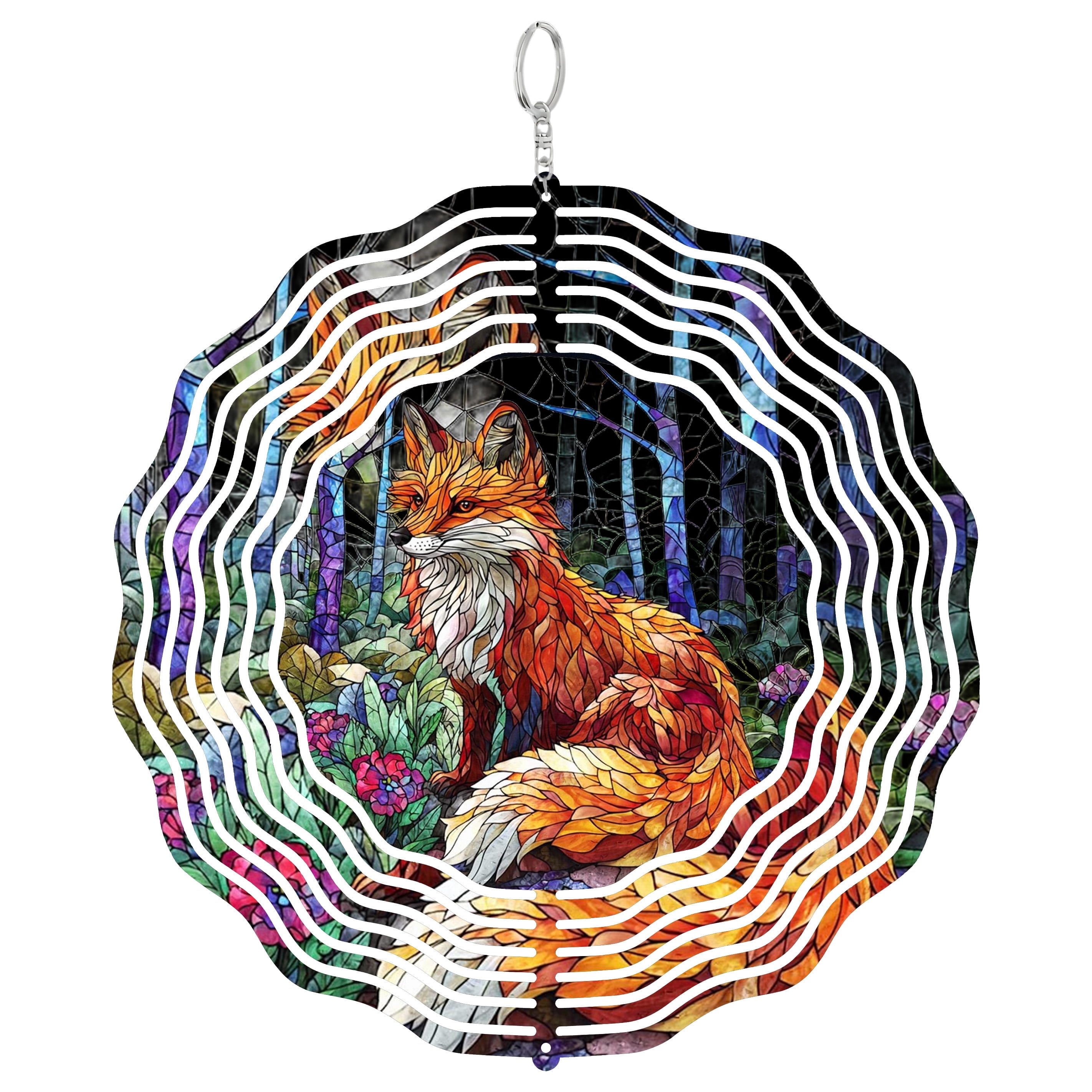 Fox Woodland 3D Wind Spinner Kinetic Stainless Steel Outdoor Yard Art ...